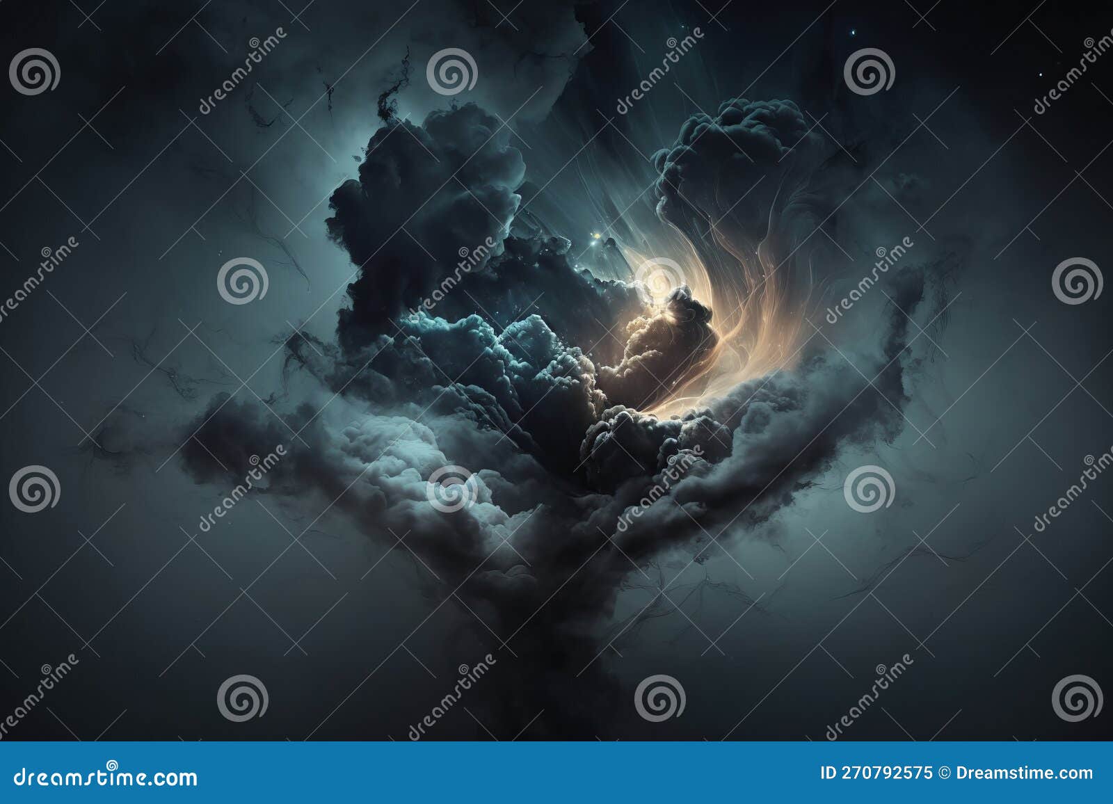 Outer Space Abstract Background, Black Matter. Thunderstorm Clouds in ...