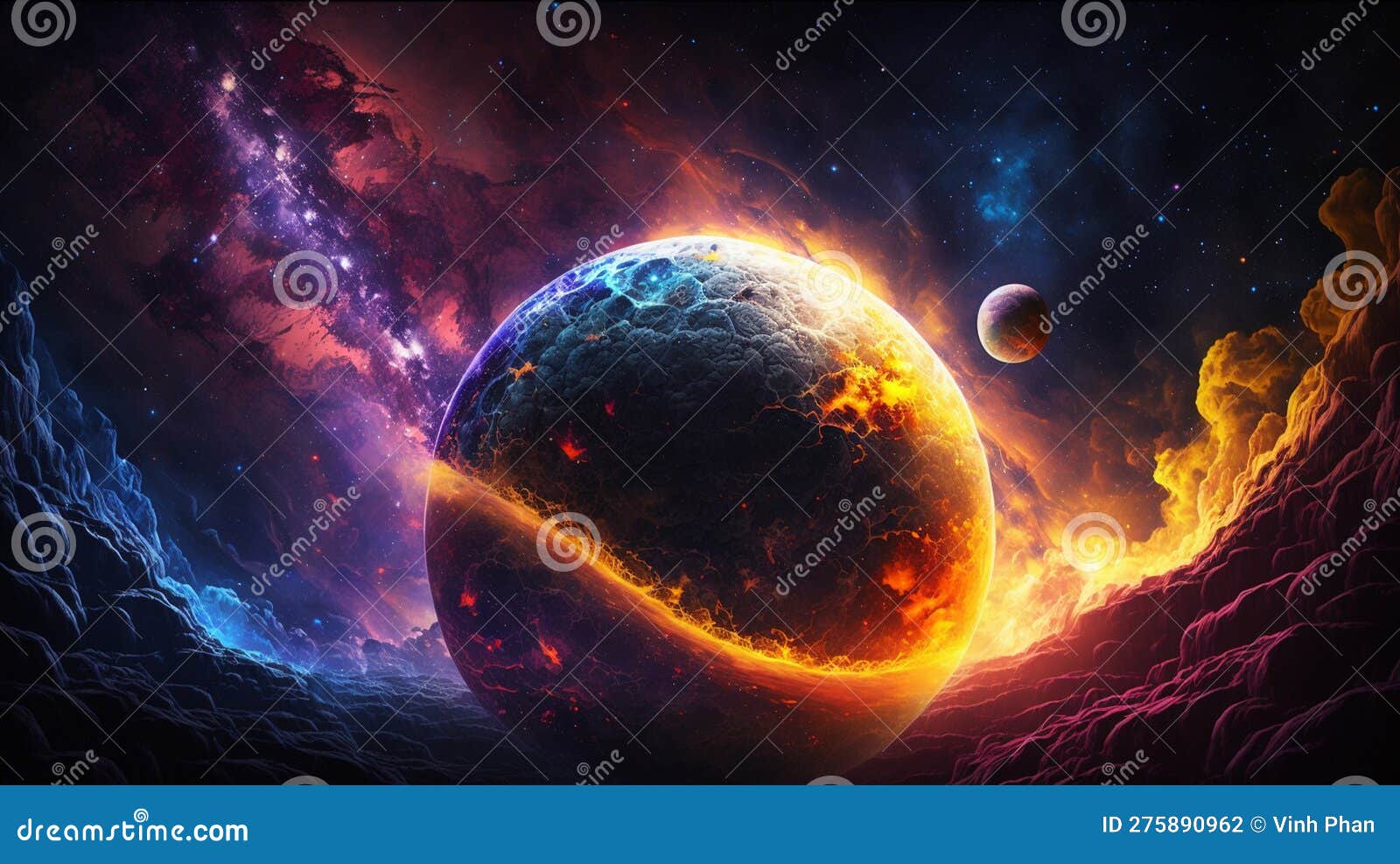 Outer Space Abstract Planet,AI Generated Stock Illustration ...