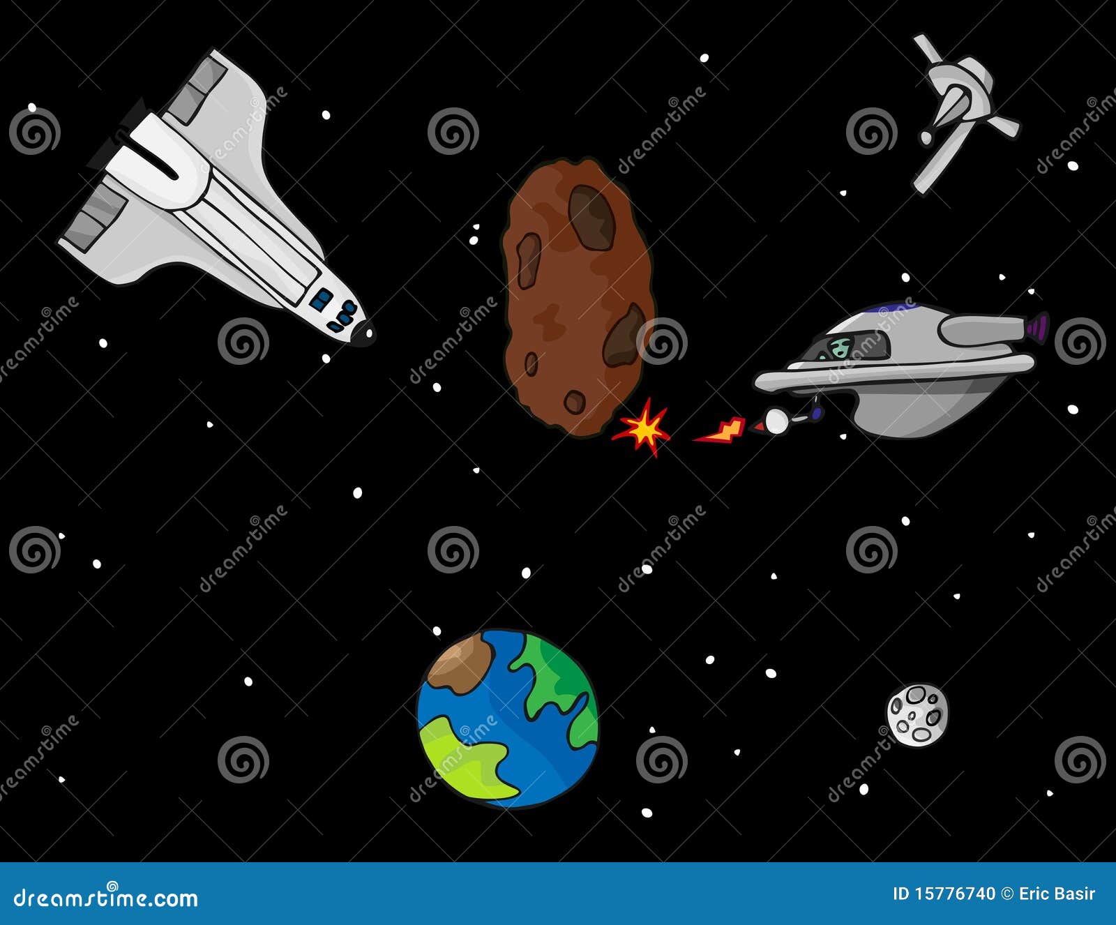 Outer Space Adventures stock vector. Illustration of comic - 15776740