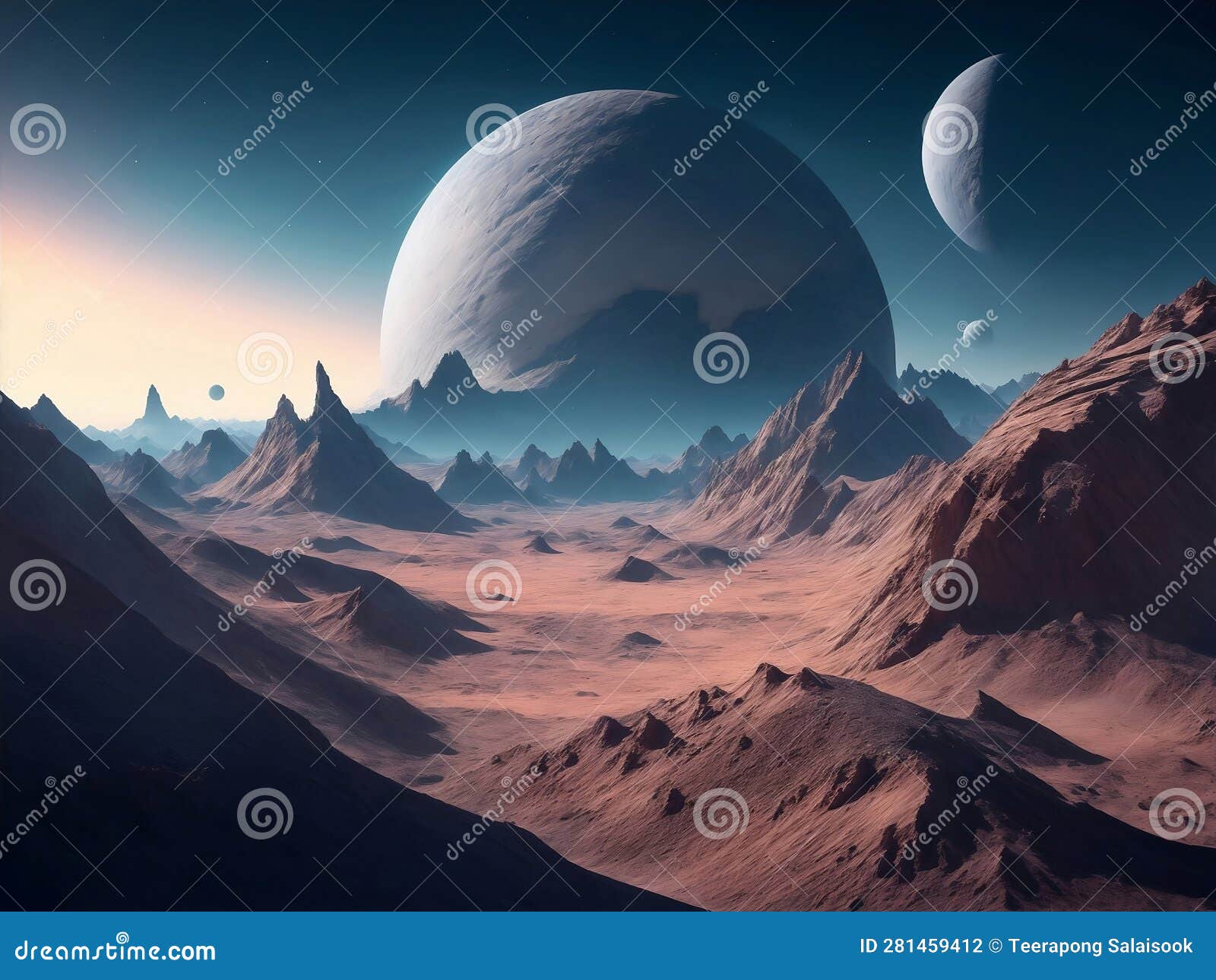 The Alien Outer Space, Generative AI Illustration Stock Illustration ...