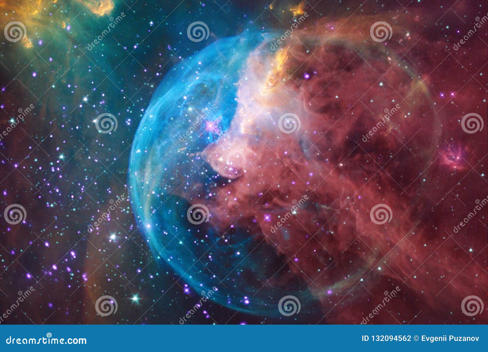 Outer Space Art. Nebulas, Galaxies and Bright Stars in Beautiful ...