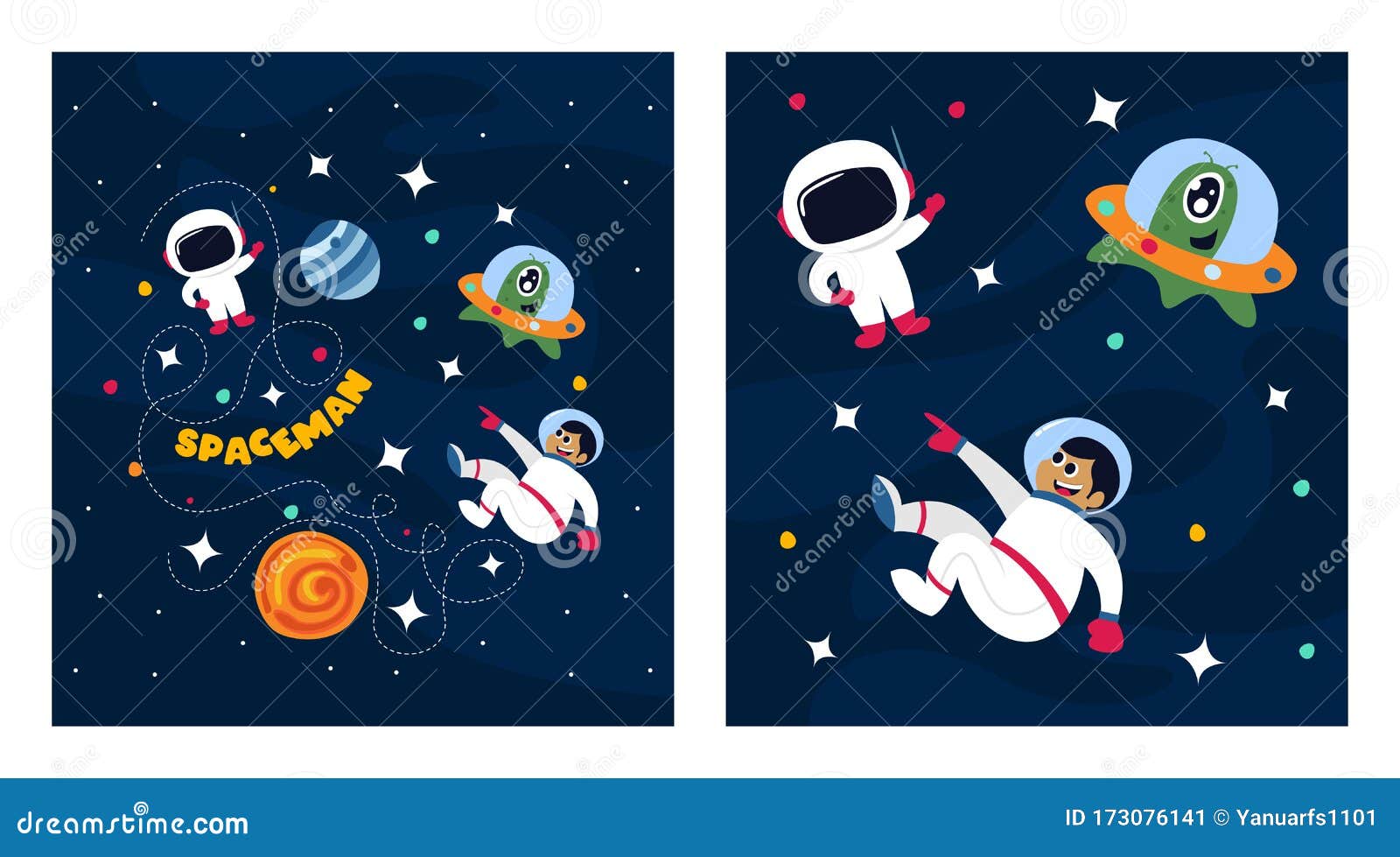 Flat Outer Space Background Illustration Vector Stock Vector - Illustration of graphic, blue ...