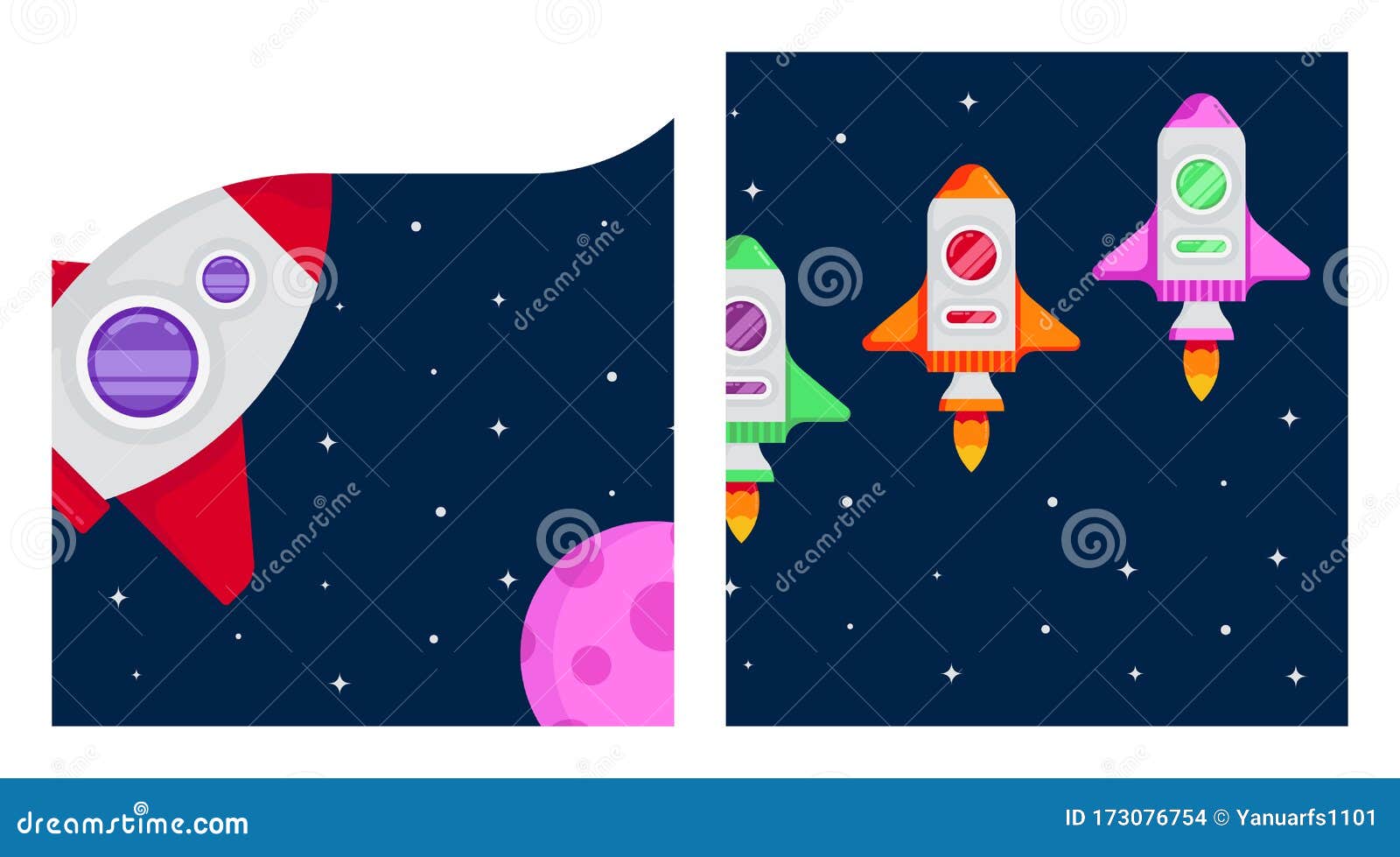 Flat Outer Space Background Illustration Vector Stock Illustration - Illustration of colorful ...