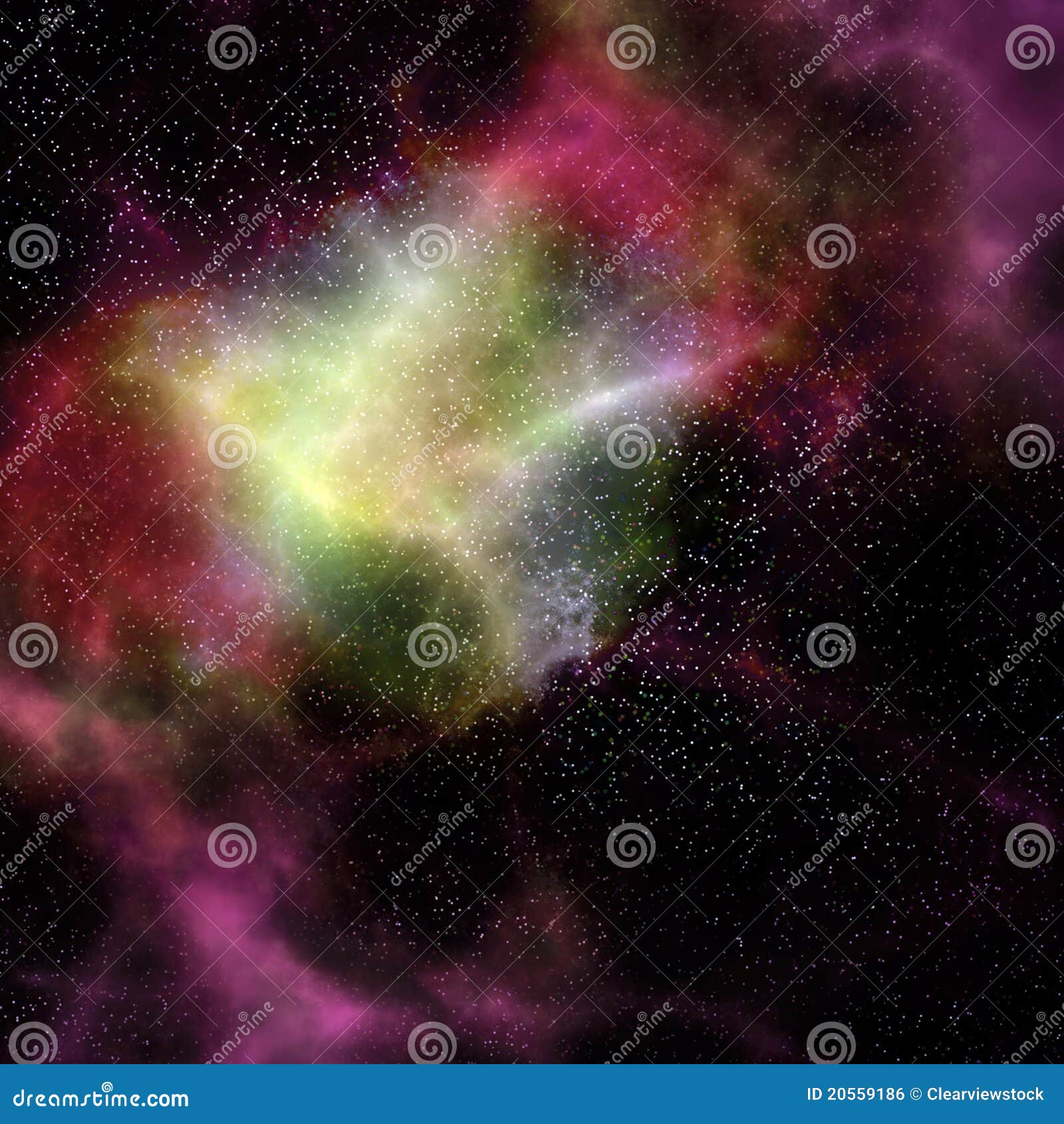 Outer Space Cloud Nebula and Stars Stock Illustration - Illustration of ...