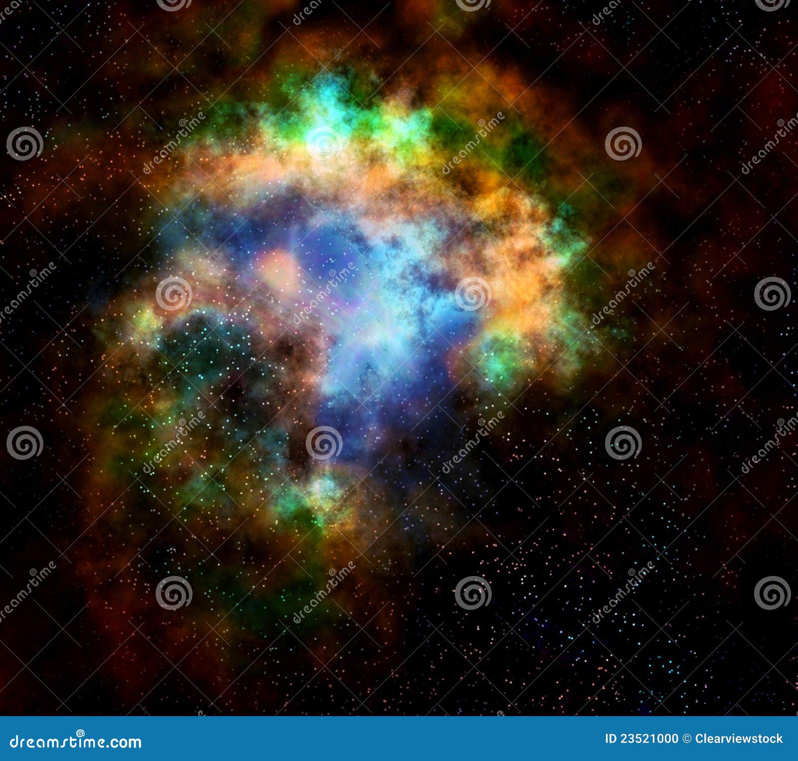 Outer Space Cloud Nebula and Stars Stock Illustration - Illustration of ...