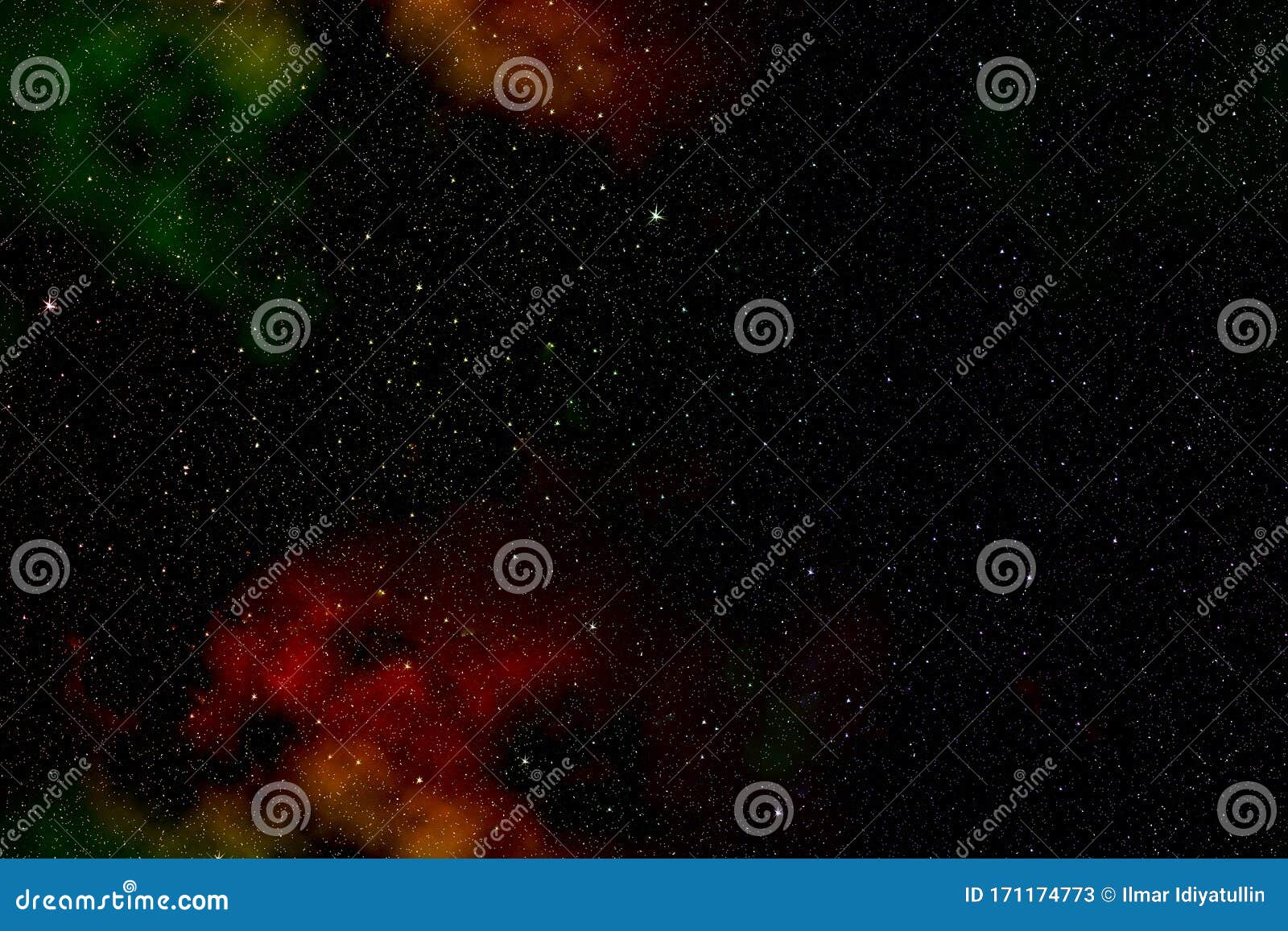 Outer Space with Colored Nebulae and Stars Stock Image - Image of ...