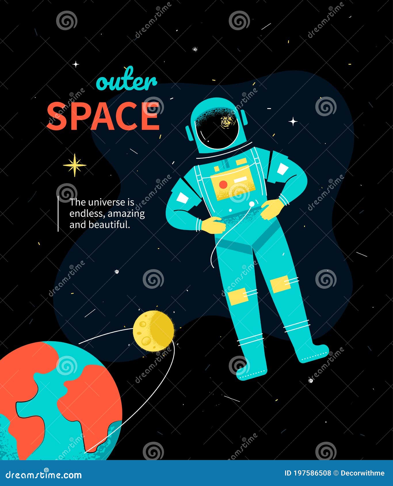 Outer Space - Colorful Flat Design Style Illustration Stock Vector ...