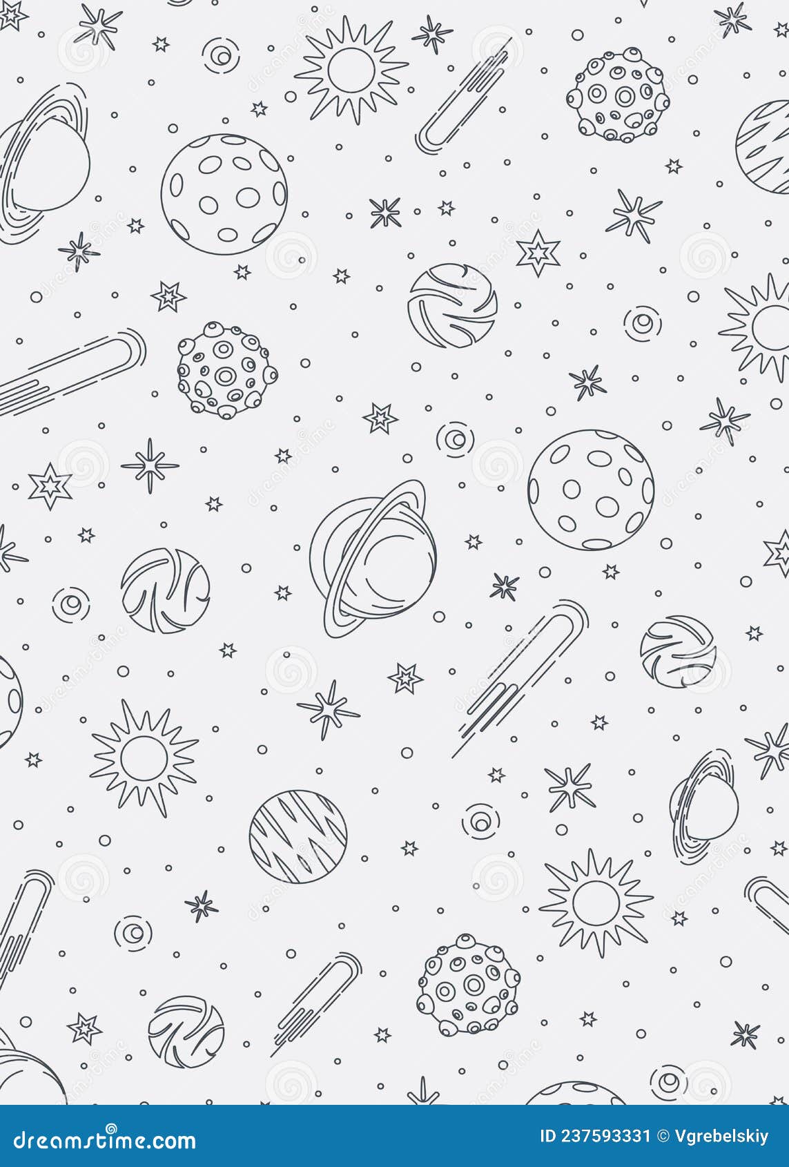 Outer Space with Different Planets. Background Stock Vector ...