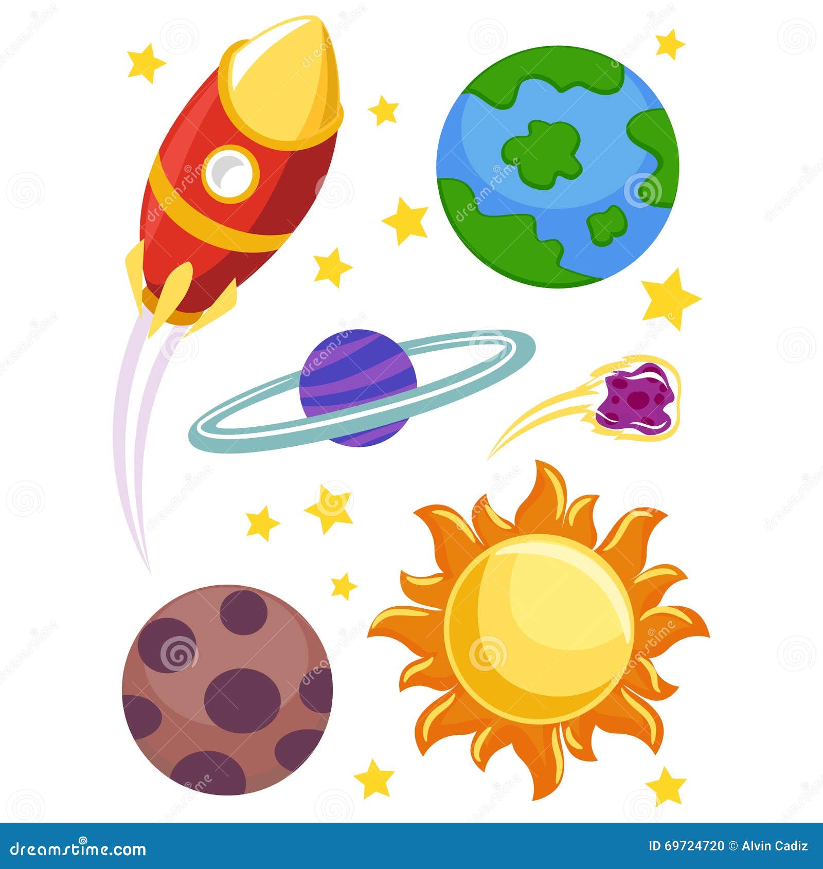 Outer Space Elements stock vector. Illustration of iapetus - 69724720