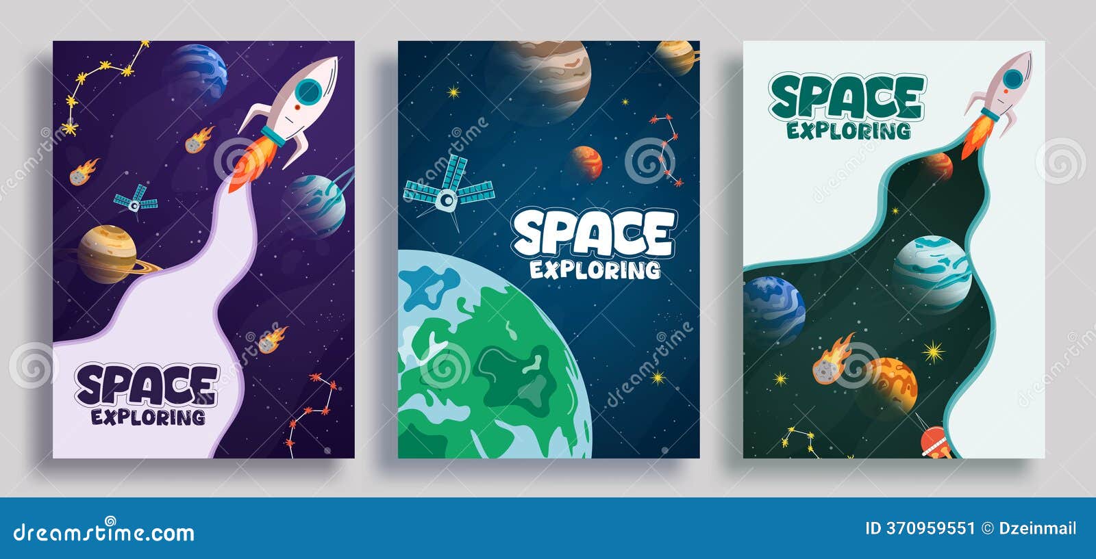 Outer Space Exploration Clipart Set. Solar System Exploring Science ...