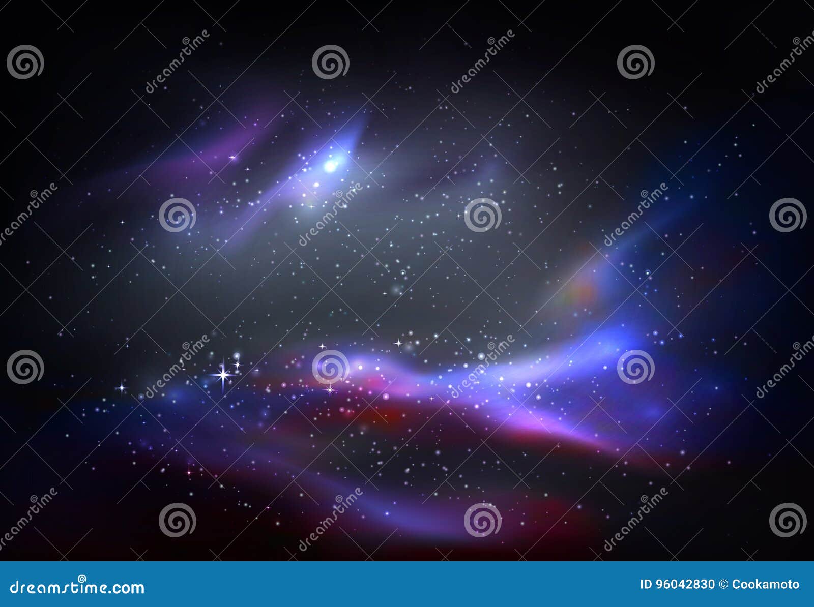 Outer Space and Galaxy, Cosmos Panorama Stock Vector - Illustration of ...