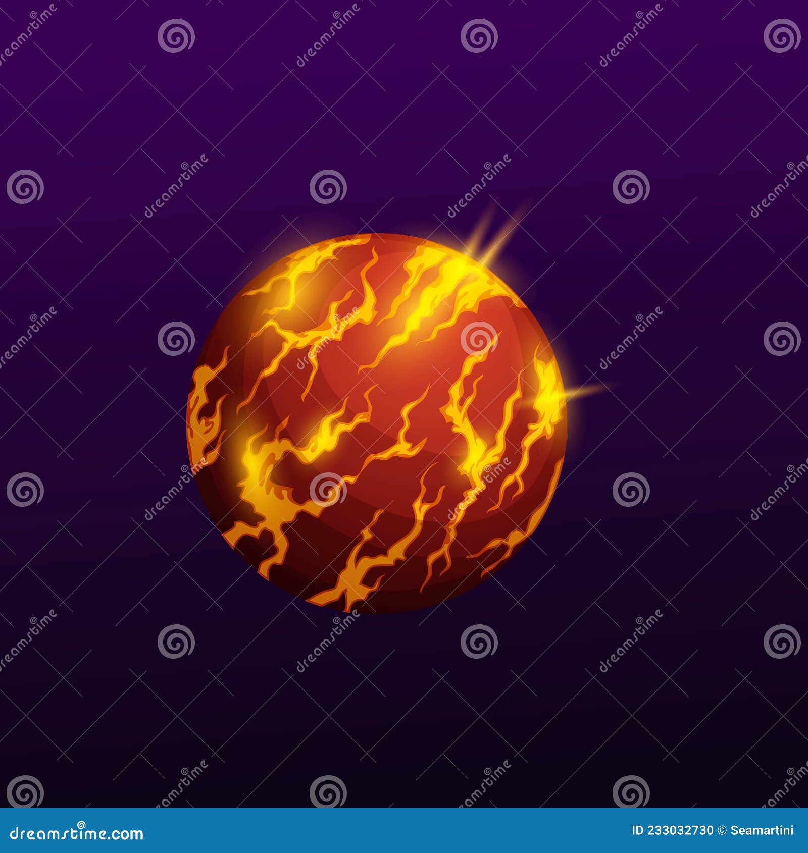 Flaming Sphere, Burning Planet Ball, Hot Globe Stock Vector ...