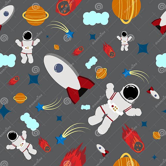 Outer Space on Grey Background Geometrical Pattern Seamless Repeat ...