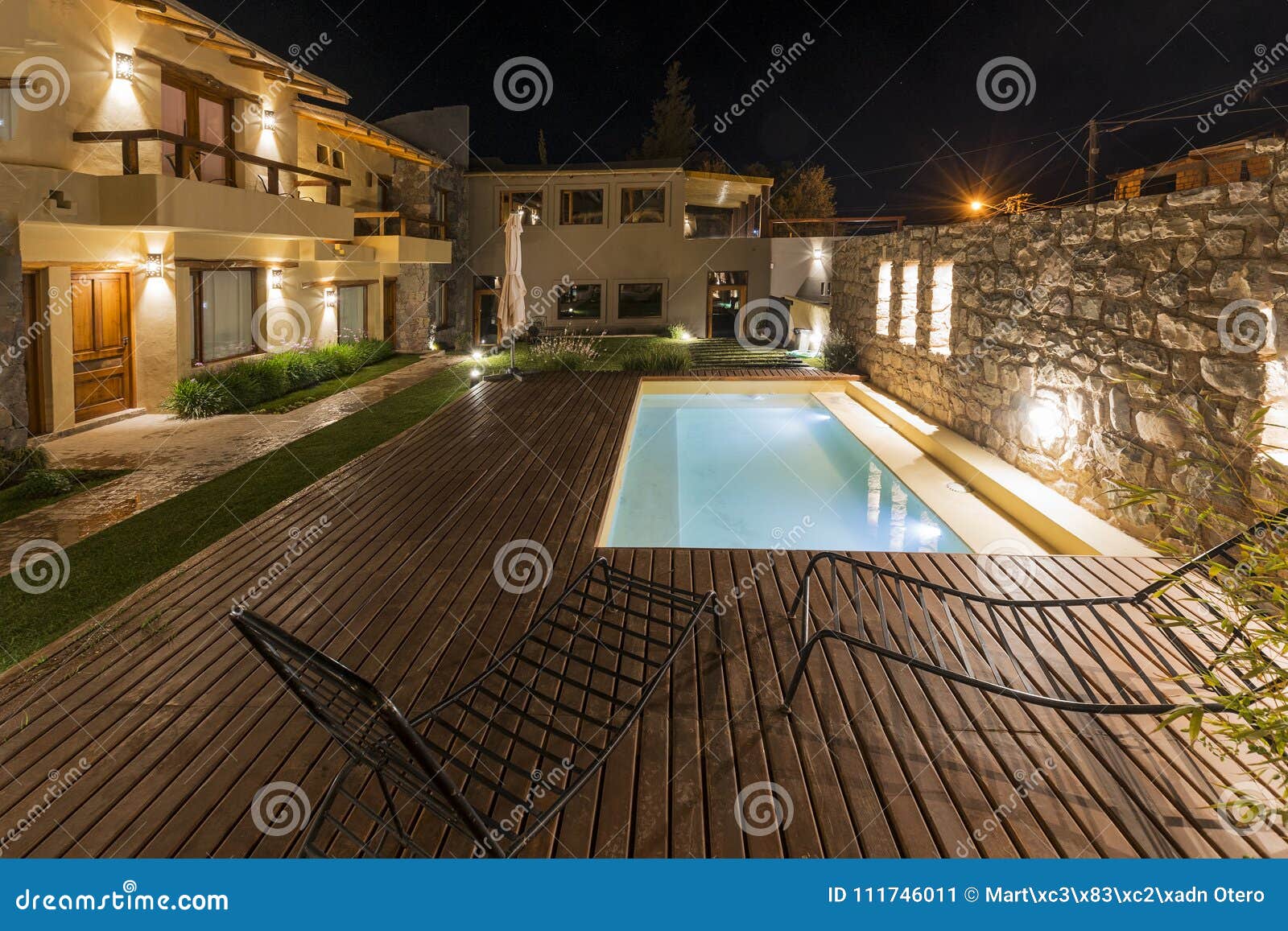 Outer Space of a Hotel with Swimming Pool Stock Image - Image of chair ...