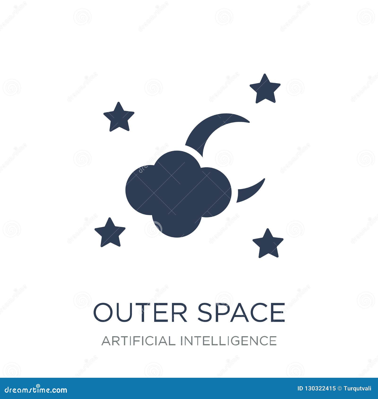 Outer Space Icon. Trendy Flat Vector Outer Space Icon on White B Stock ...