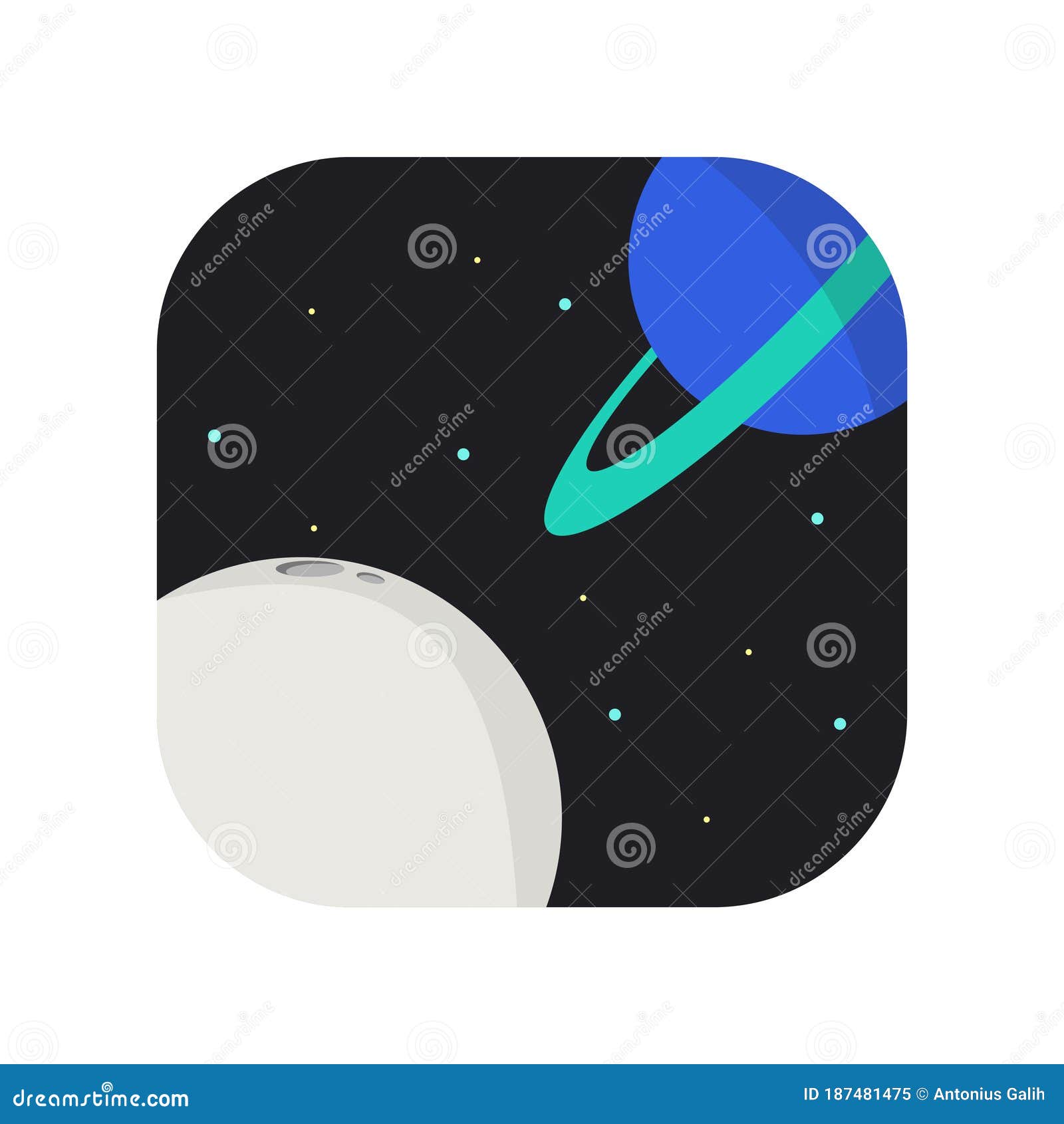Outer Space Icon Vector Illustration Stock Vector - Illustration of ...