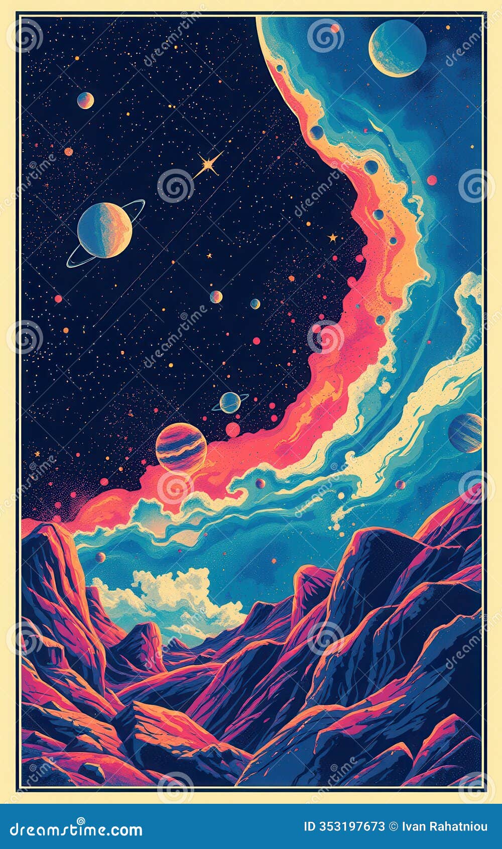 Outer space illustration. stock image. Image of futuristic - 353197673