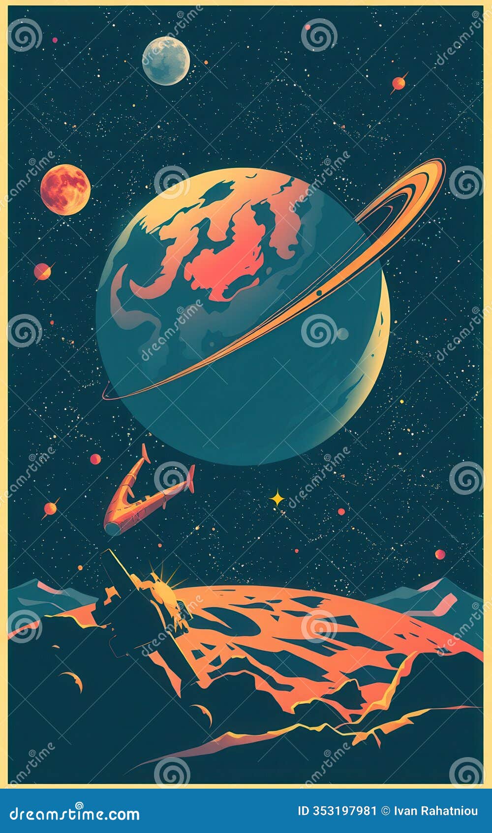 Outer space illustration. stock image. Image of futuristic - 353197981