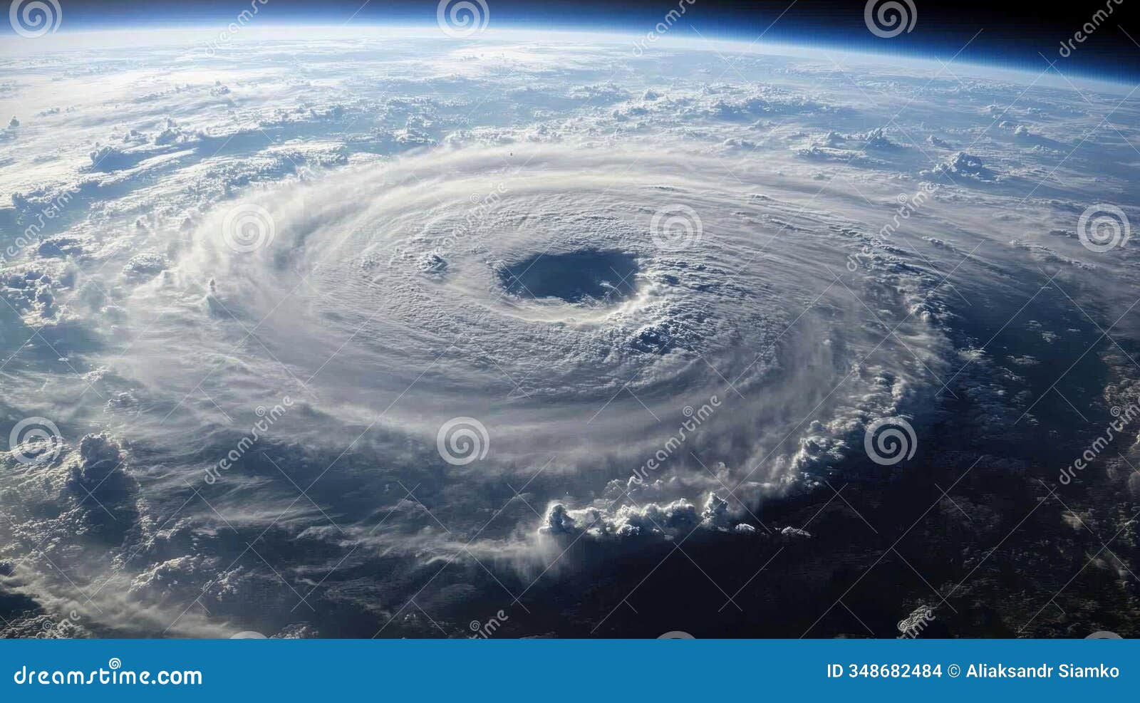 Outer Space Image Showing a Storm on Planet Earth Stock Illustration ...