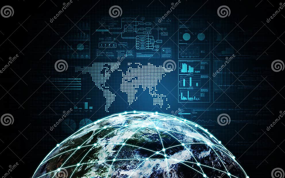 Outer Space Internet Network Stock Photo - Image of concept, planet ...
