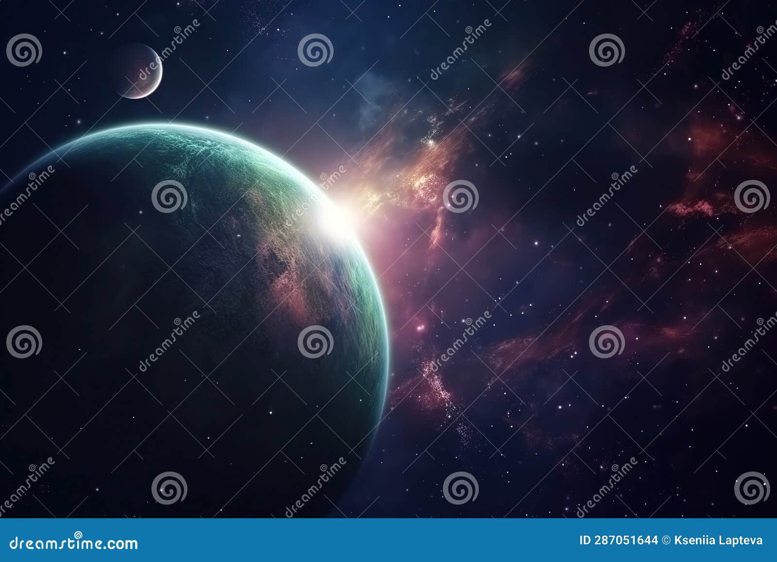 Outer Space Landscape Background. Galaxy Wallpaper Stock Illustration ...