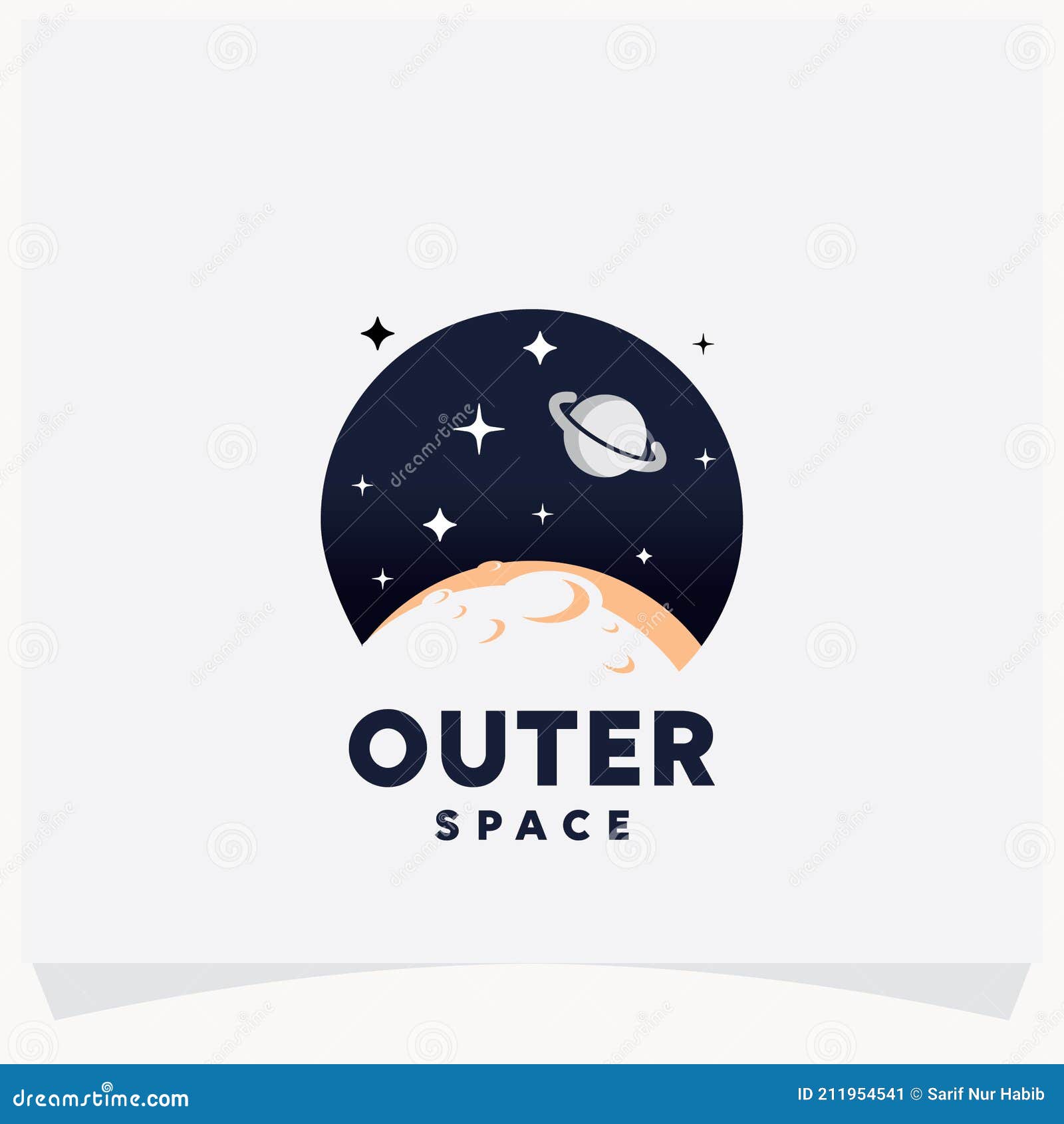 Outer Space Logo Design Template Stock Vector - Illustration of planet ...