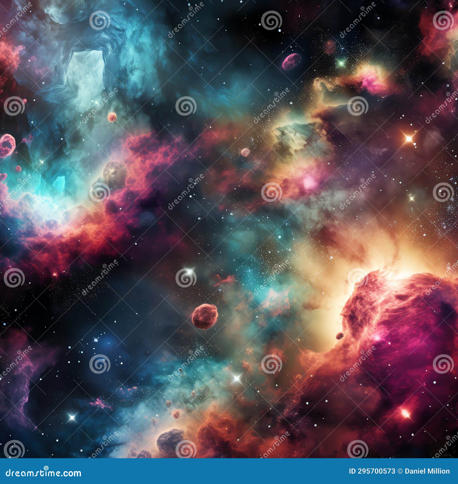 Outer Space Nebulas Background, Design Seamless Pattern Royalty-Free ...