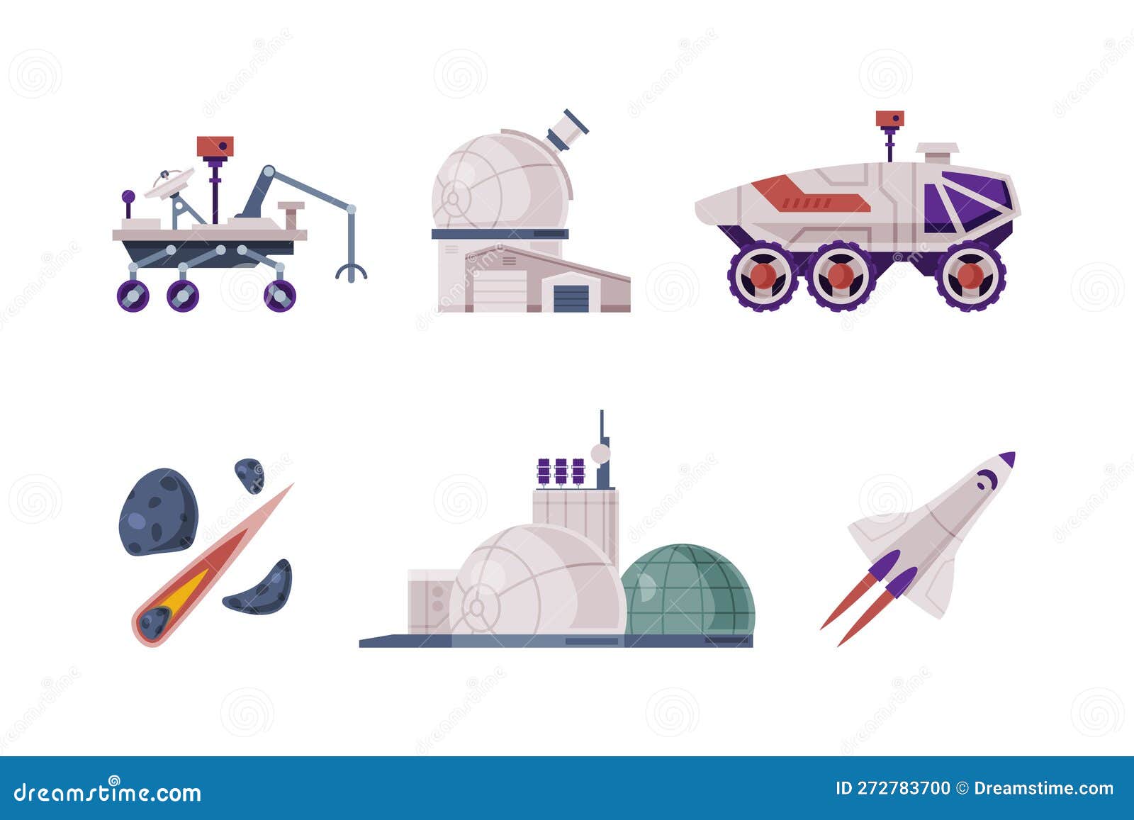 Outer Space Objects for Universe Exploration Vector Set Stock ...