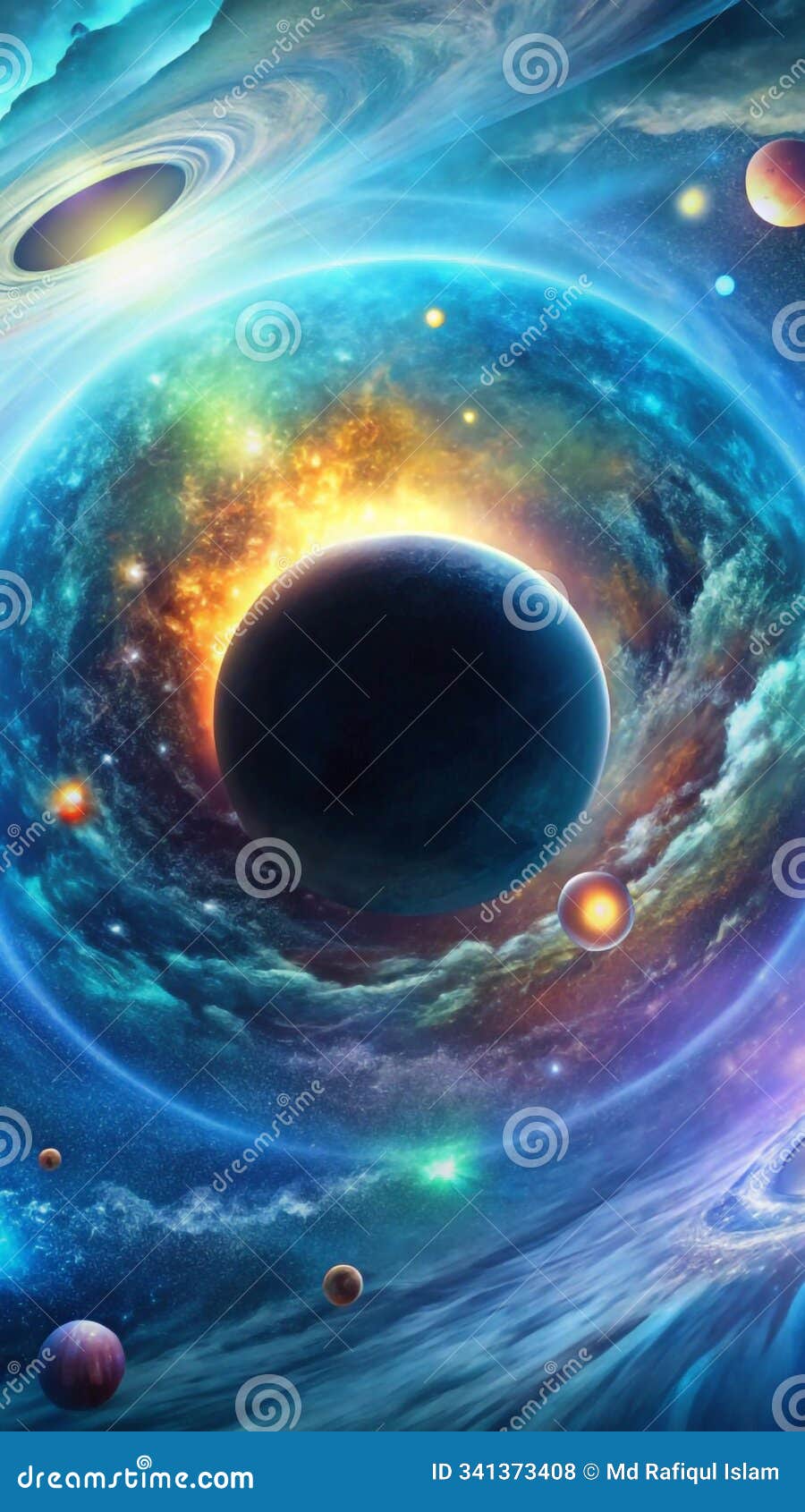 Cosmic Wormhole Vortex, World Map, Dot And Line Composition ...