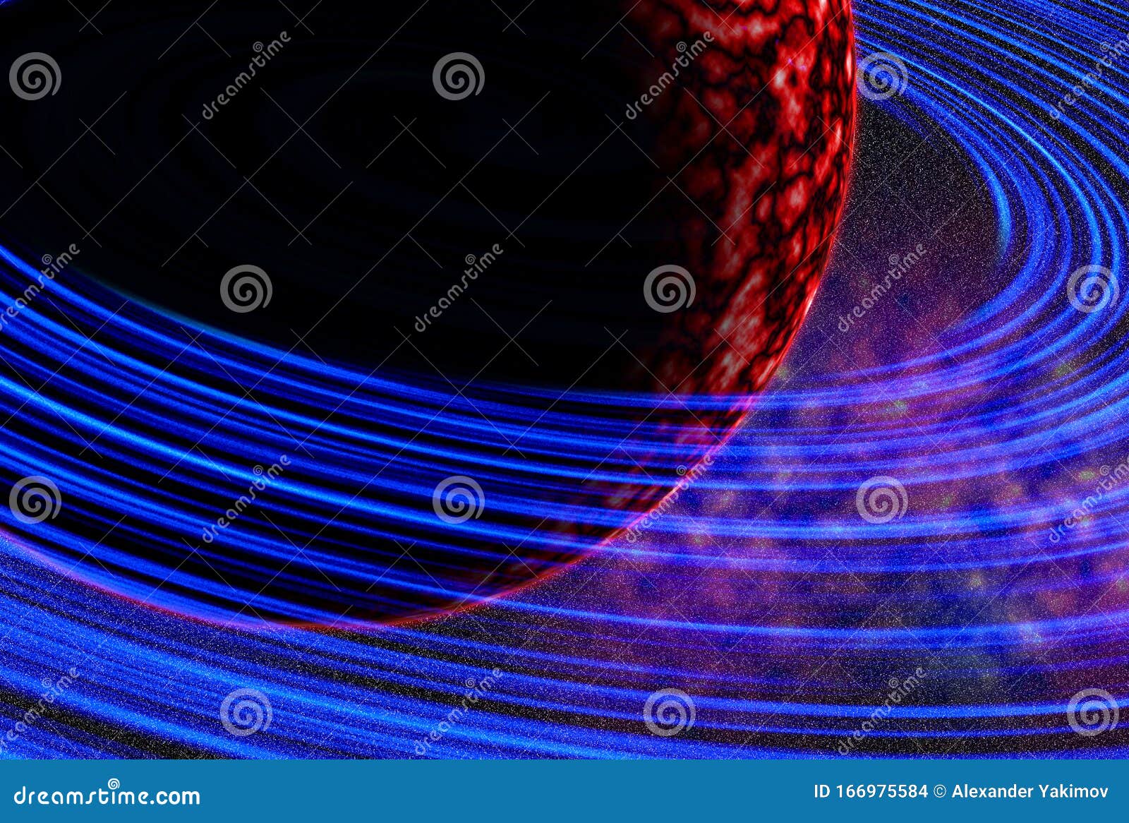 Outer Space. the Red Planet Orbits the Blue Orbit Stock Photo - Image ...