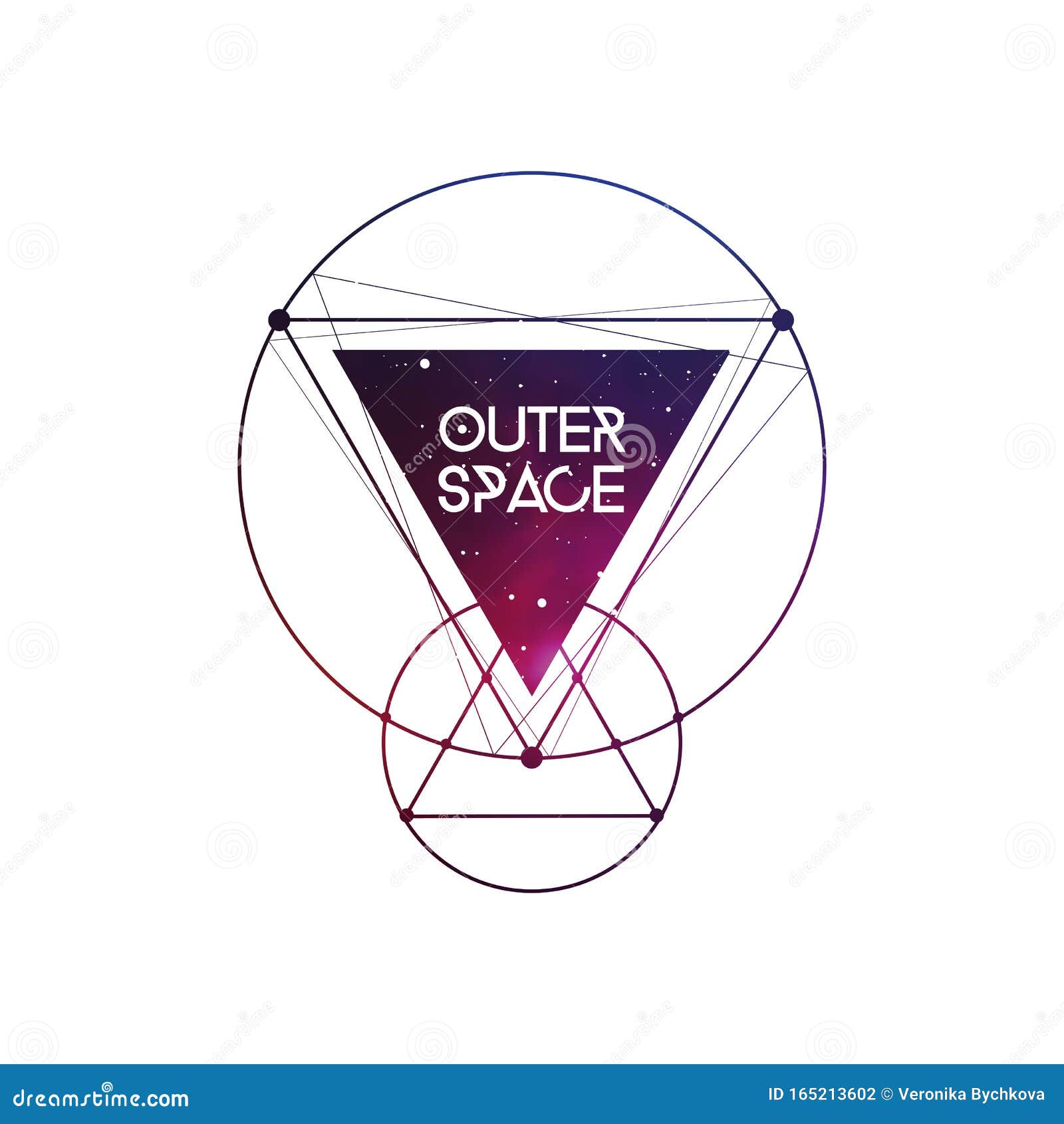Outer Space Scientific Template With Logo Area. Hipster Triangles And ...