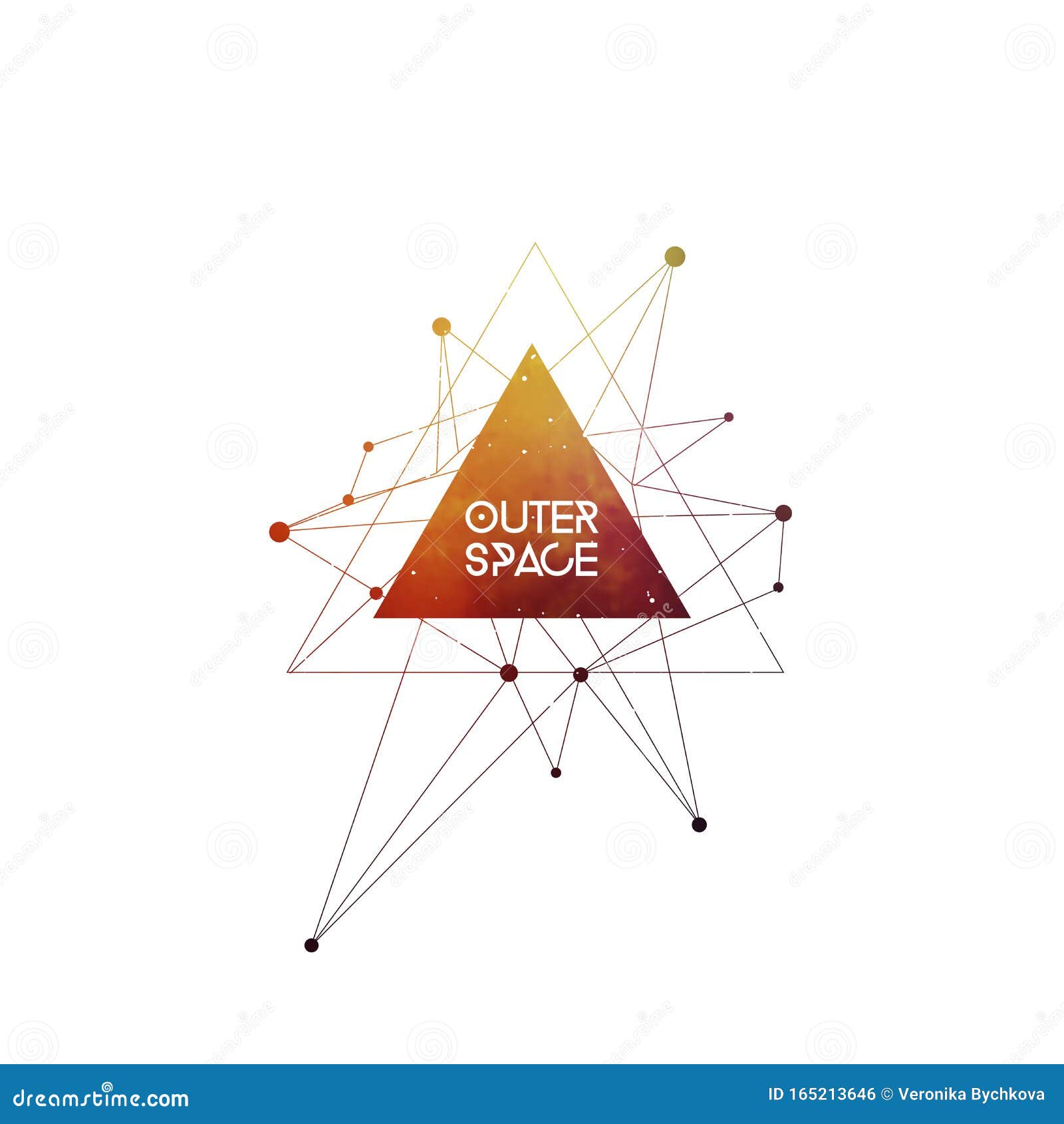 Outer Space Scientific Template with Logo Area. Hipster Triangles and ...