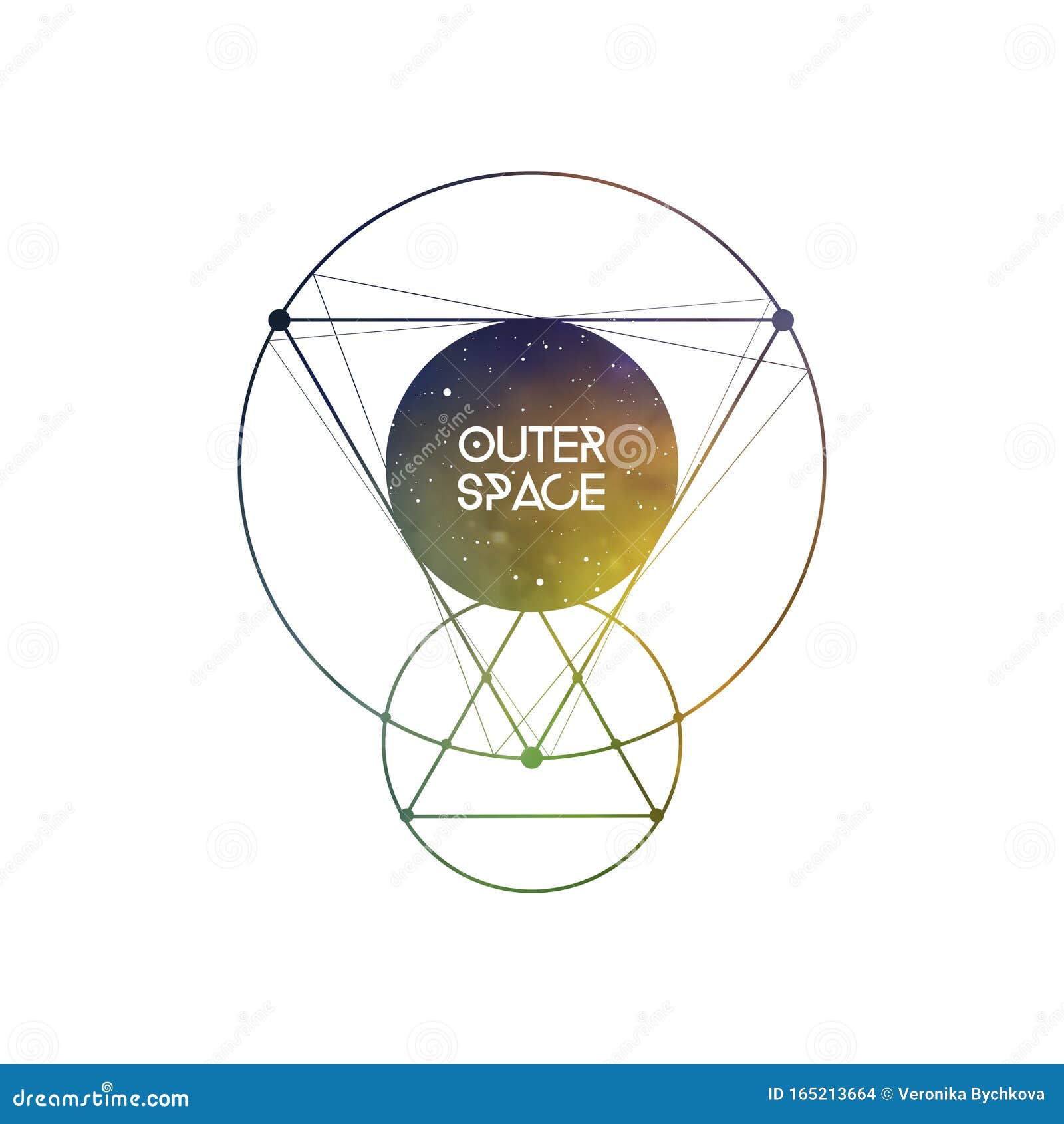 Outer Space Scientific Template With Logo Area. Hipster Triangles And ...