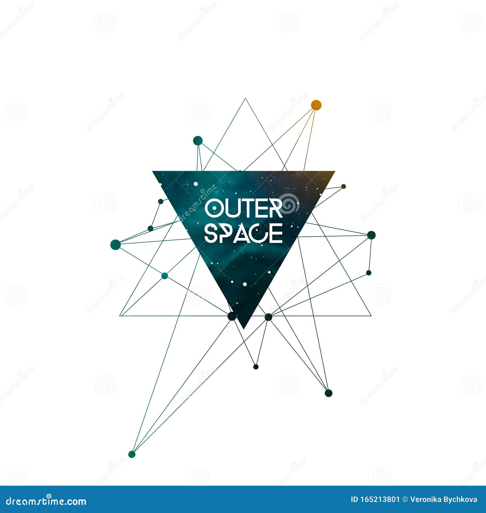 Outer Space Scientific Template With Logo Area. Hipster Triangles And ...