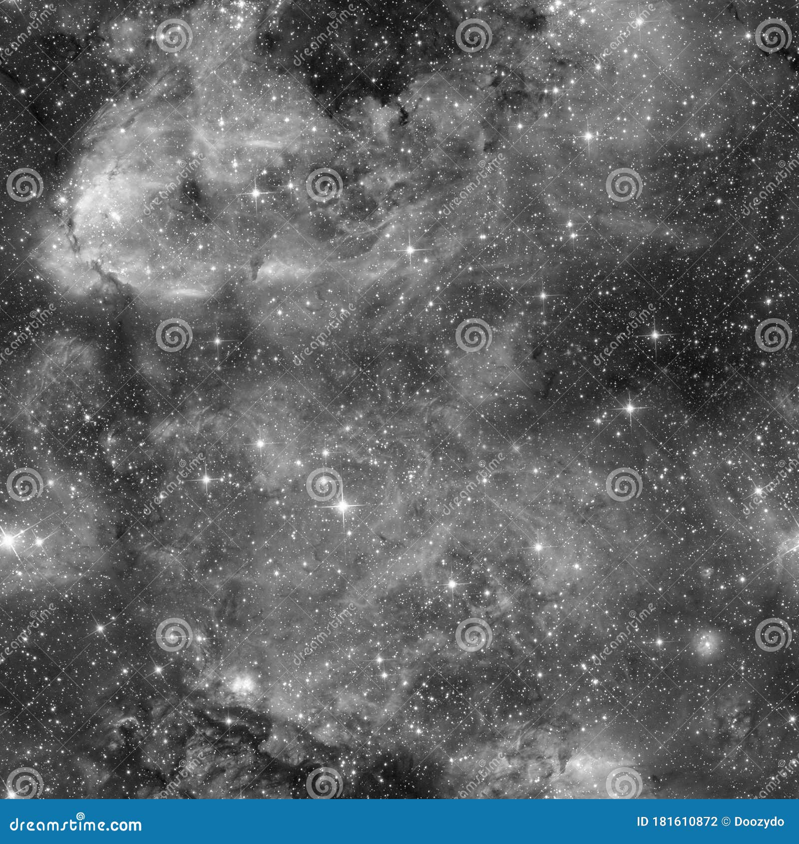 Outer Space Seamless Pattern. Black and White Stock Photo - Image of ...