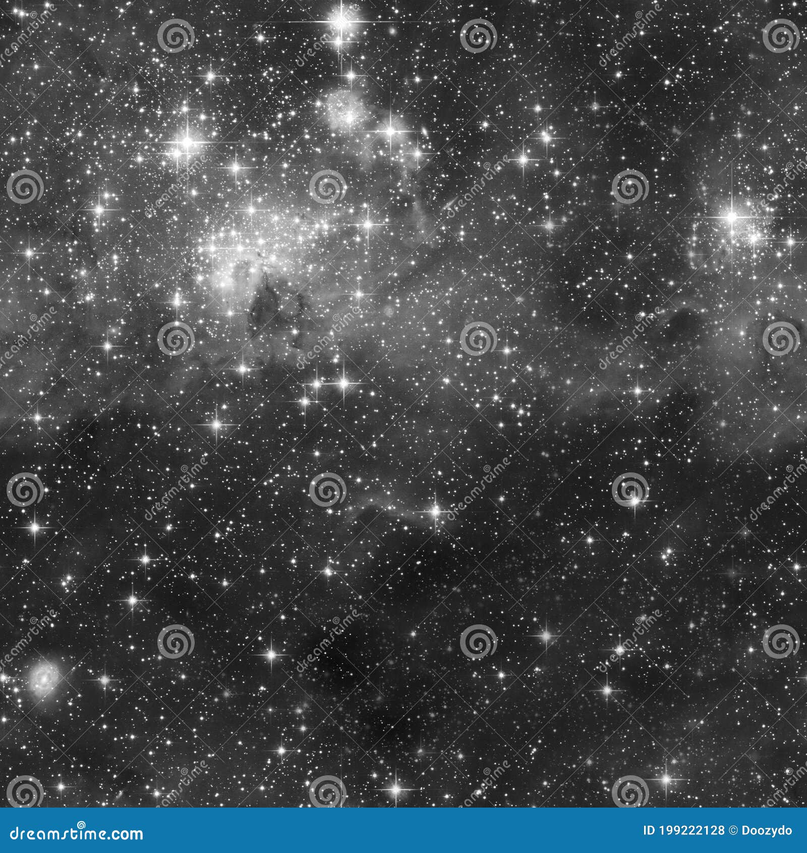 Outer Space Seamless Pattern. Black and White Stock Photo - Image of ...