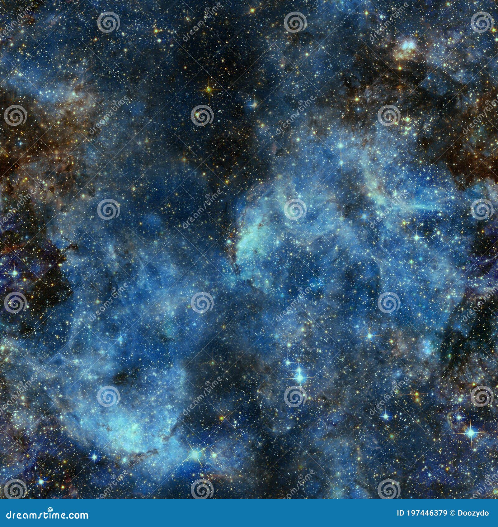 Outer Space Seamless Pattern. Blue Abstract Stock Image - Image of hand ...