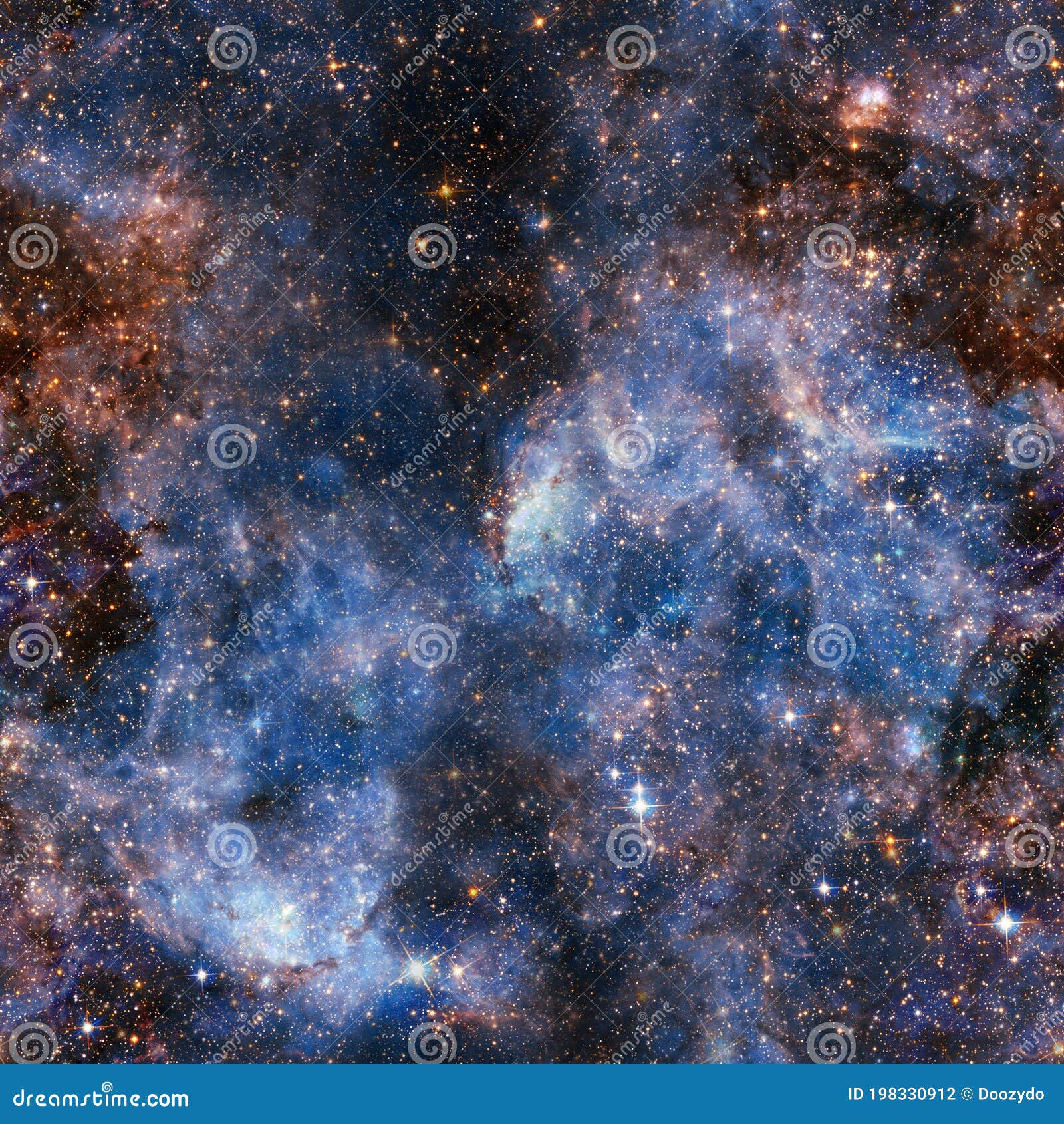 Outer Space Seamless Pattern. Blue Abstract Stock Illustration ...
