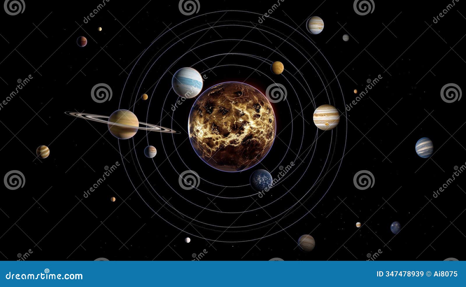 Outer Space Solar System in Deep Darkness 3d Rendering Image, Ai ...