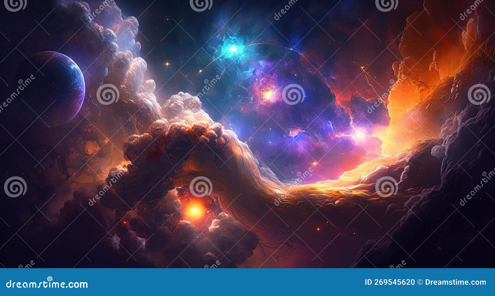 Outer Space with Stars, Constellations, Galaxies and Nebulae ...