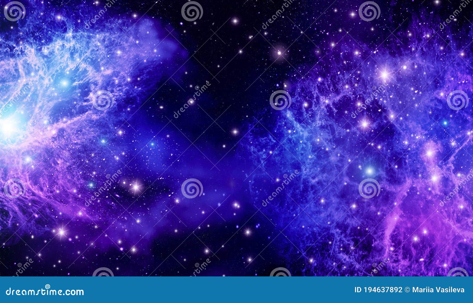 Outer Space, Universe, Purple, Starlight, Galaxy Stock Illustration ...