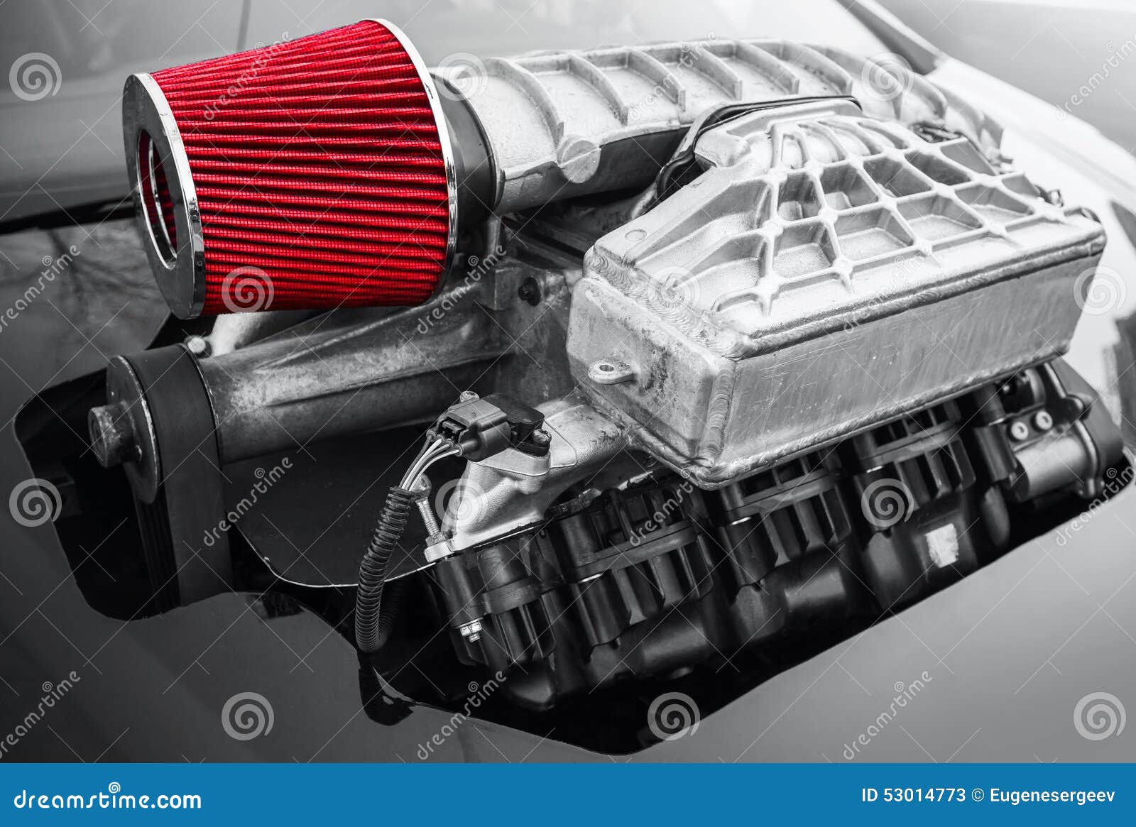 Outer Supercharger, Air Compressor with Red Filter Stock Image - Image ...