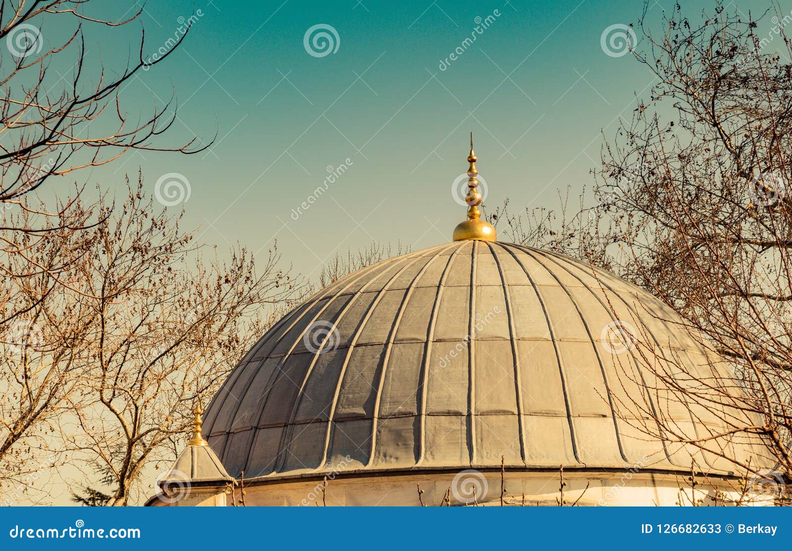 Outer View of Dome in Ottoman Architecture Stock Image - Image of ...