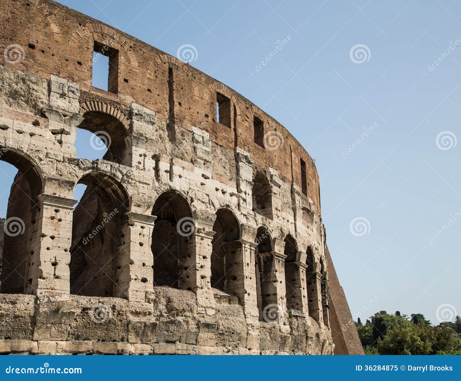 Outer Wall of Coliseum stock image. Image of stone, historical - 36284875