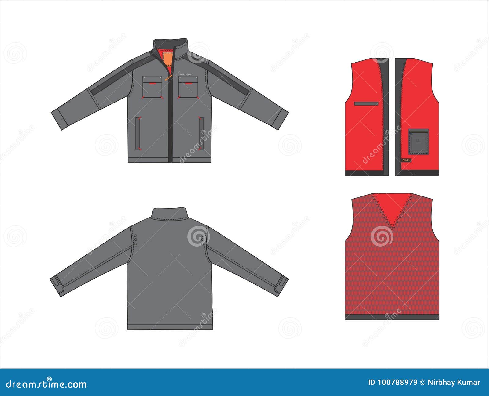 Outerwear VECTOR templates stock vector. Illustration of hood - 100788979