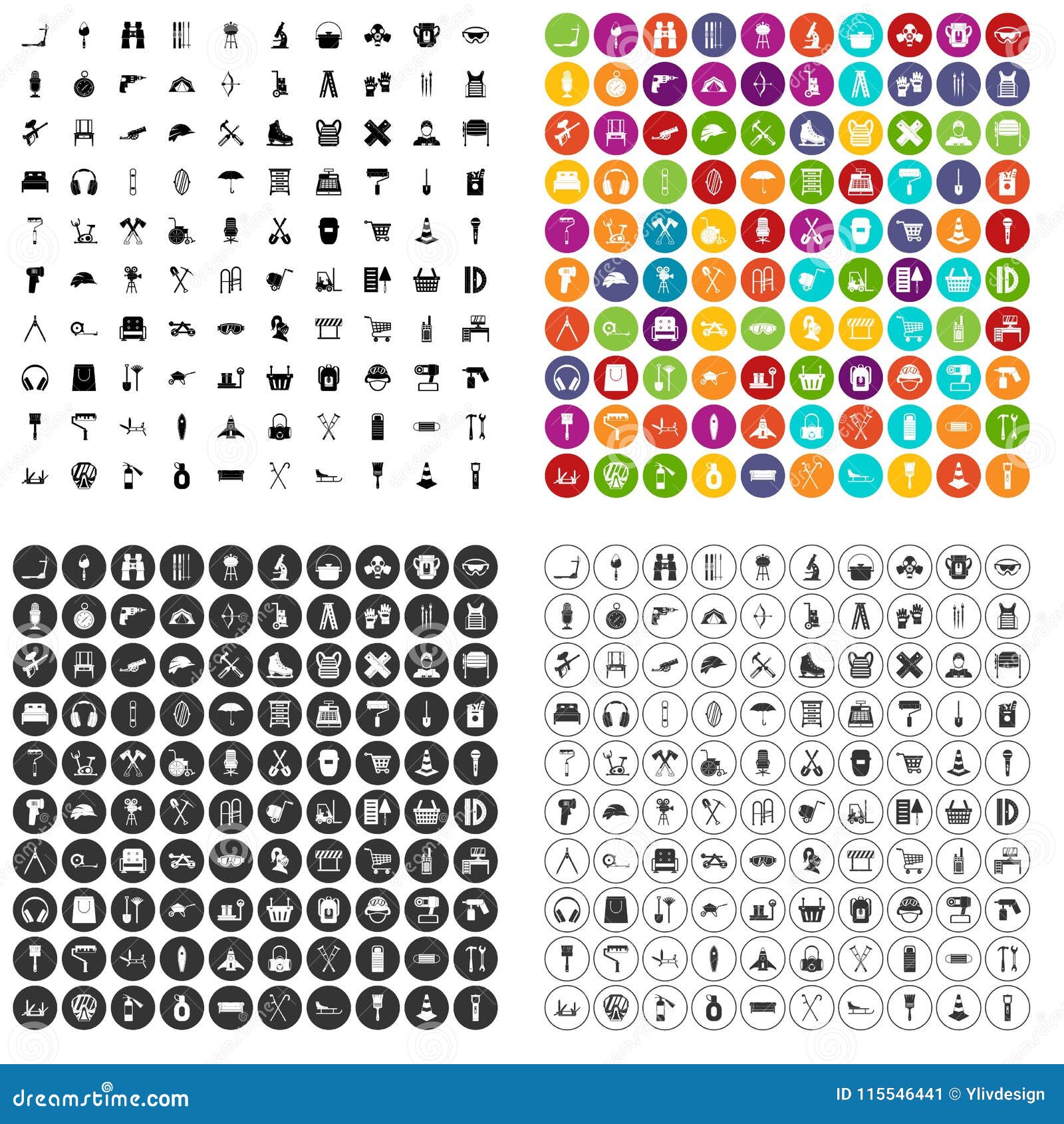100 Outfit Icons Set Vector Variant Stock Vector - Illustration of ...