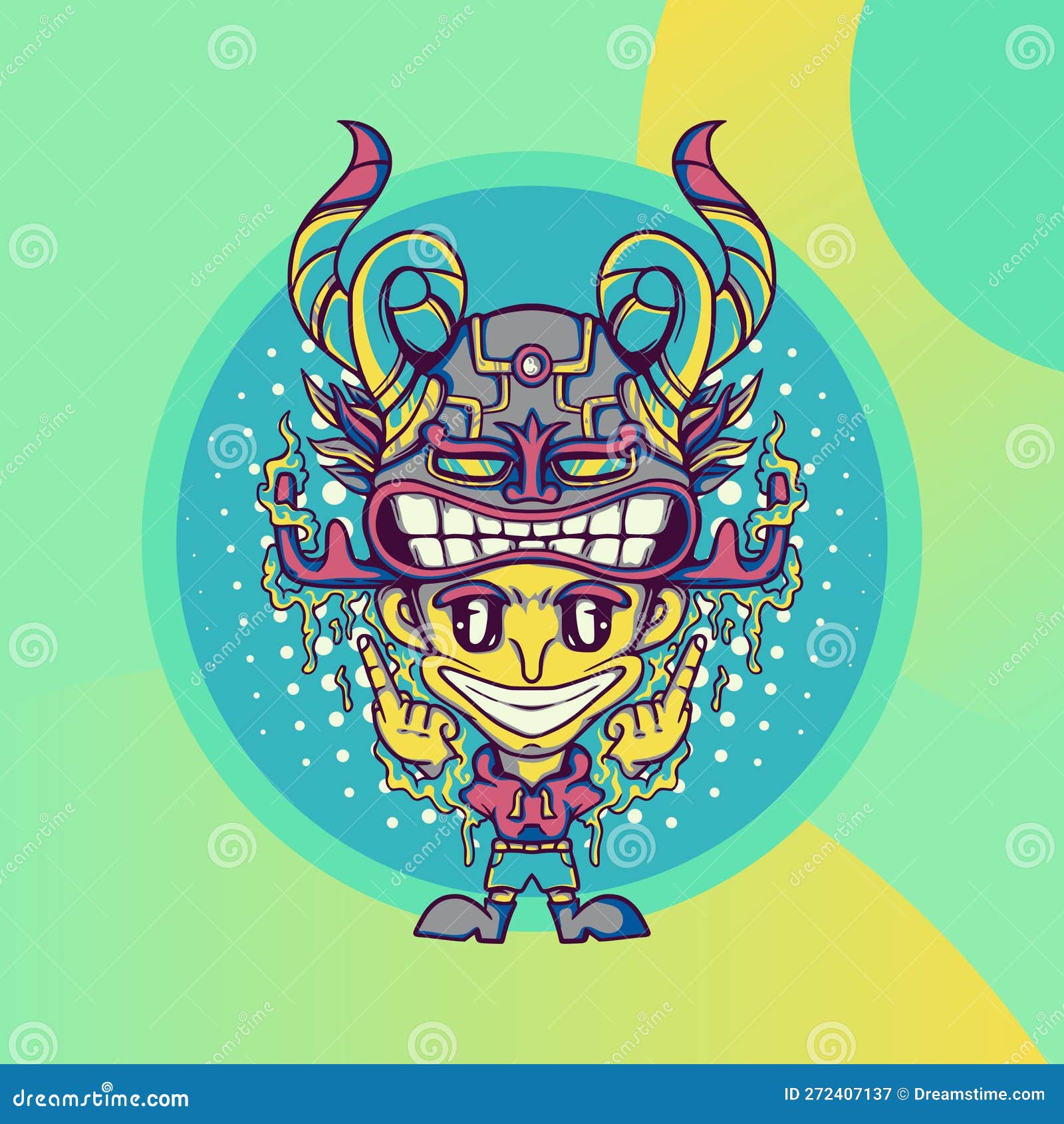Outfit Mayan Style with Middle Finger Pose Stock Illustration ...