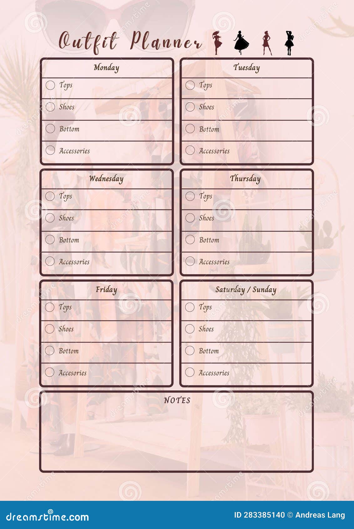 Outfit Planner Digital Planning Insert Sheet Printable Page Template ...