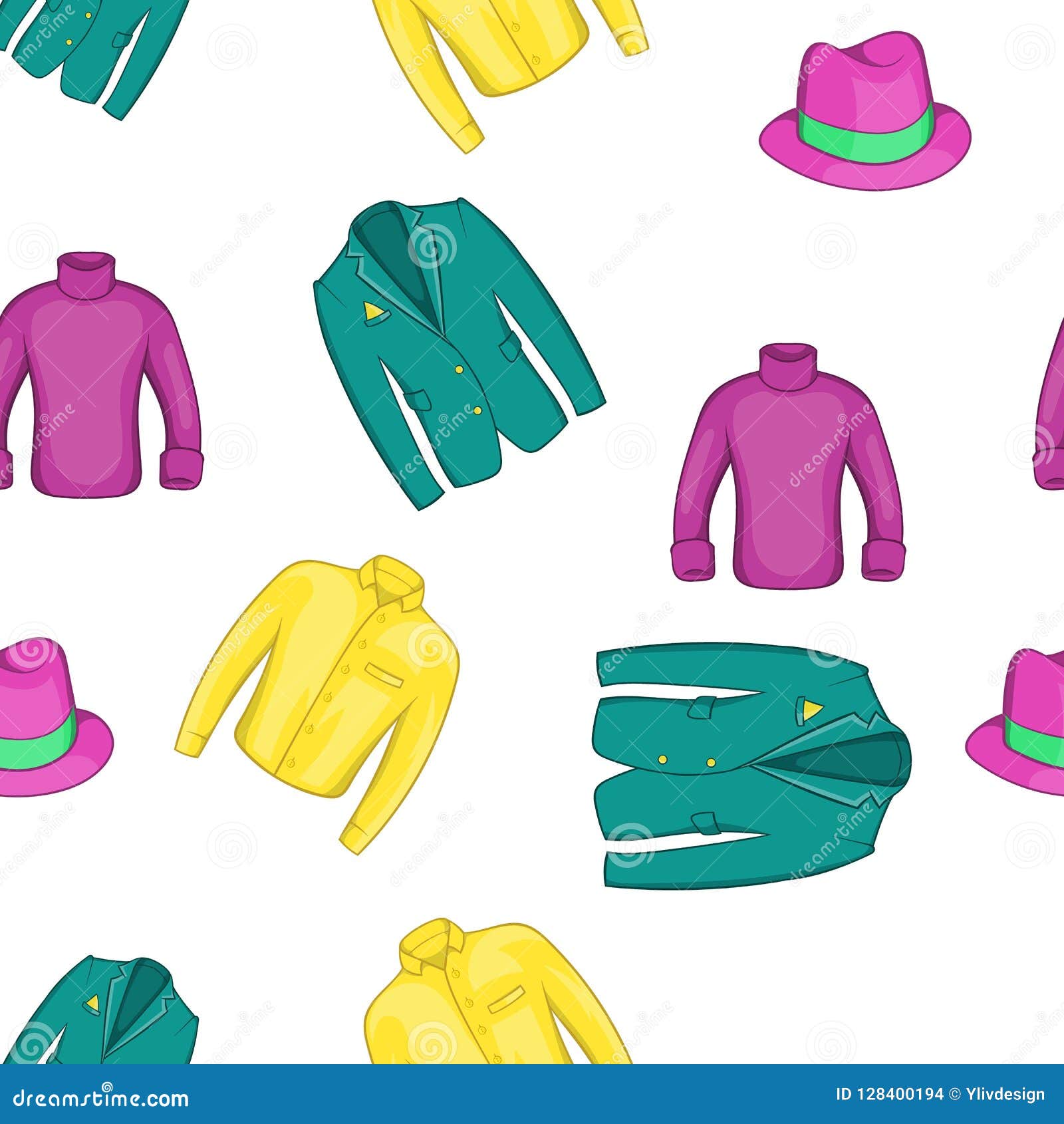 Outfits Pattern, Cartoon Style Stock Illustration - Illustration of ...