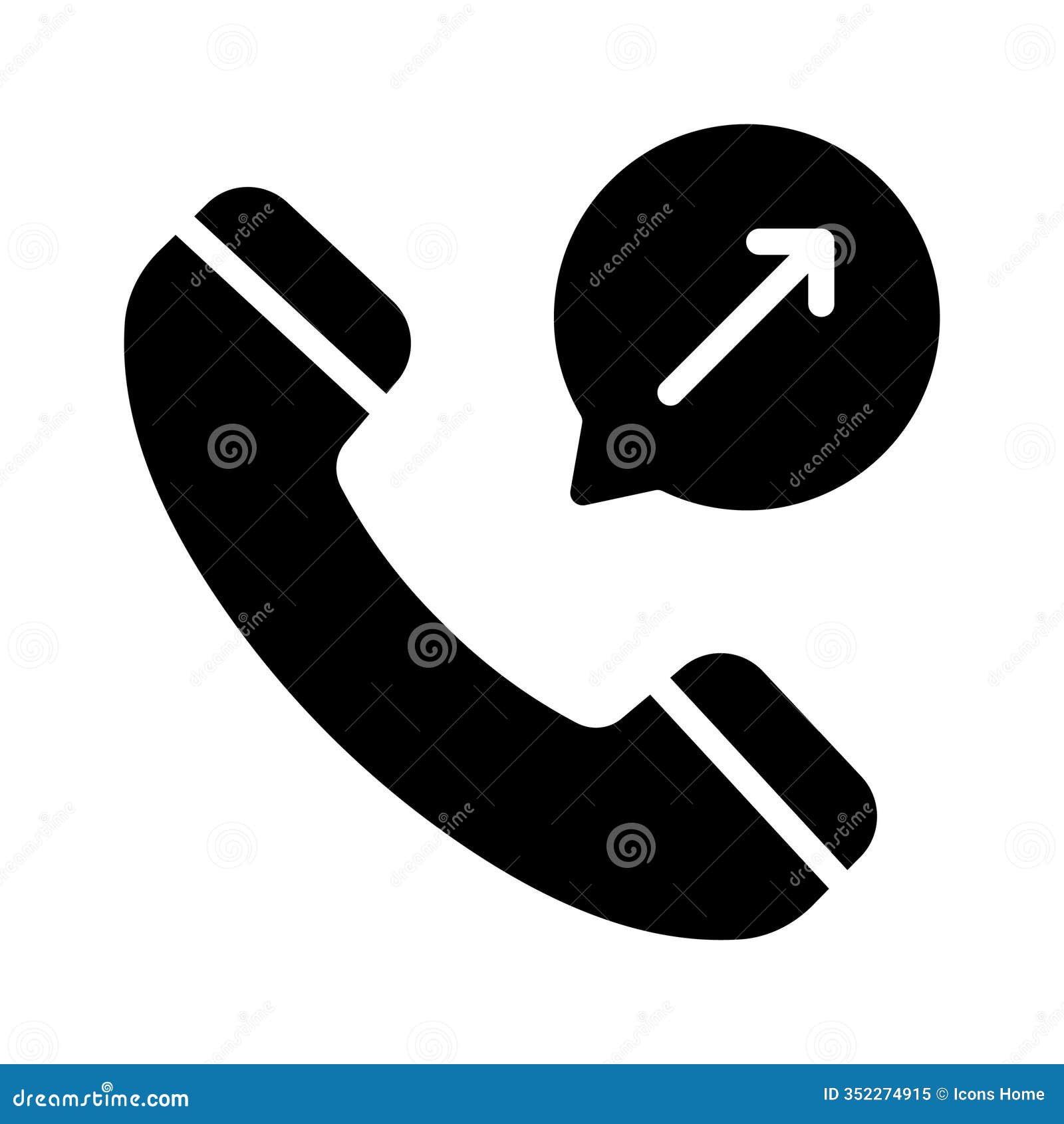 Outgoing Call Icon Representing Initiated Voice Communication Stock ...